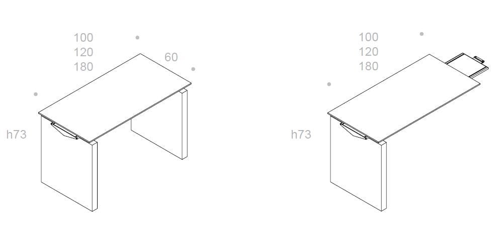 A2 DIRECTIONAL Rectangular wood veneer office desk with shelves By BK ...