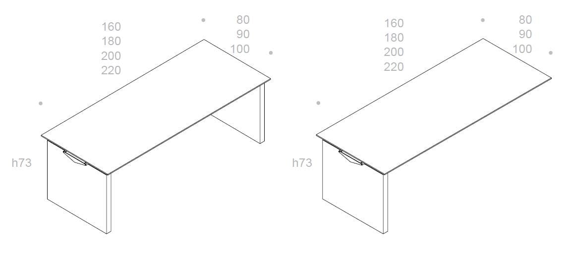 A2 DIRECTIONAL Rectangular wood veneer office desk with shelves By BK ...