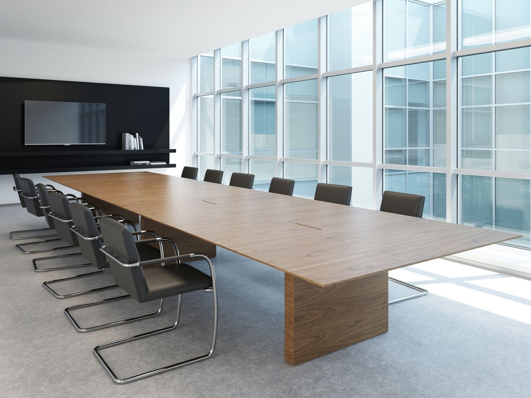 A2 MEETING | Wood veneer meeting table Rectangular wood veneer meeting ...