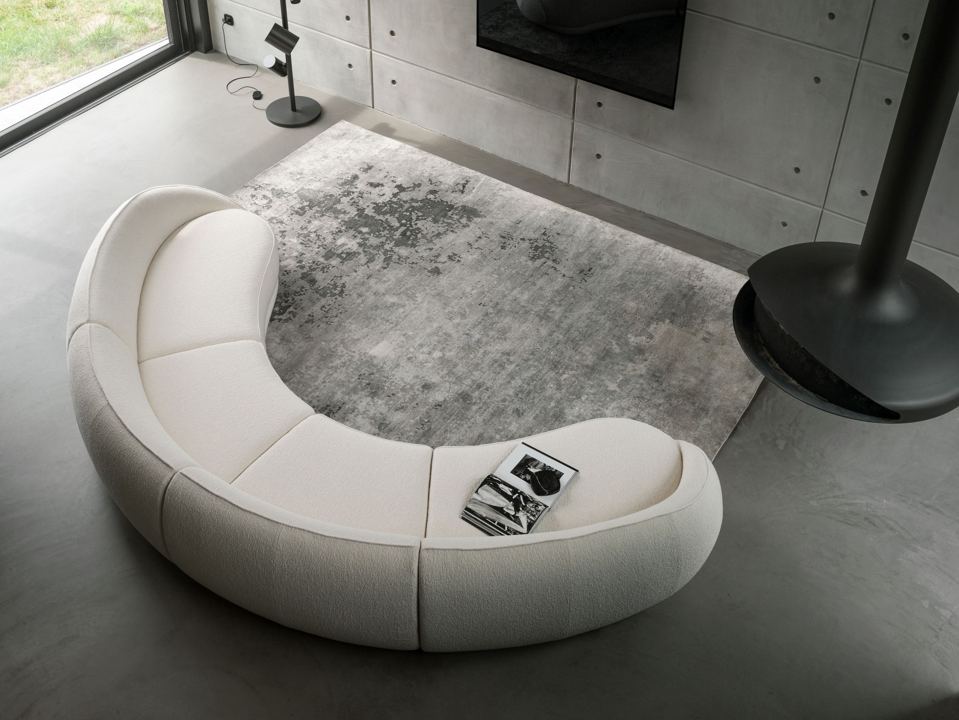 ABBRACCI Curved 5 seater fabric sofa By GHIDINI1961 | design Lorenza ...