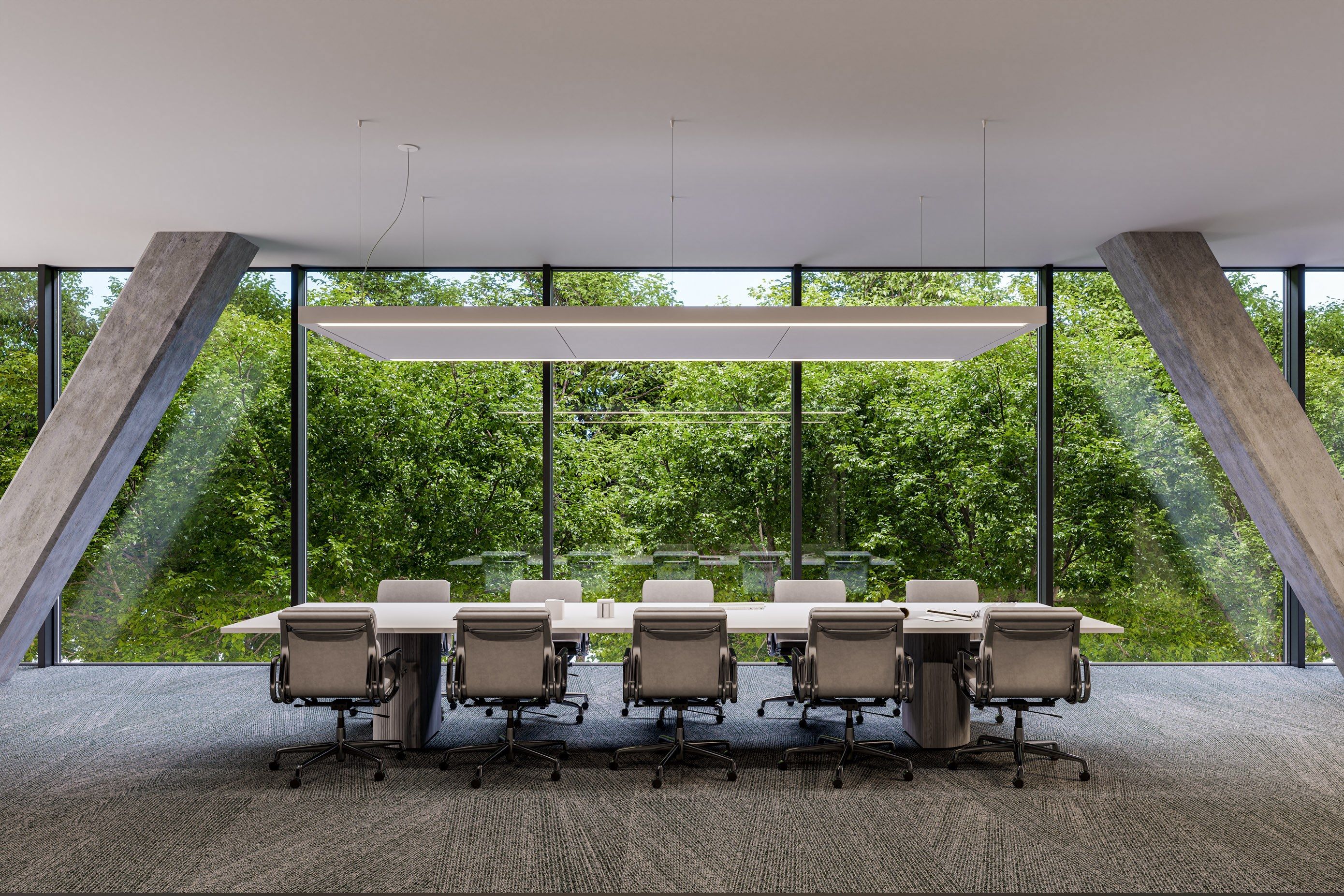 ACOUSTO RECTANGULAR CS Acoustic LED aluminium and Ecophon ceiling lamp ...