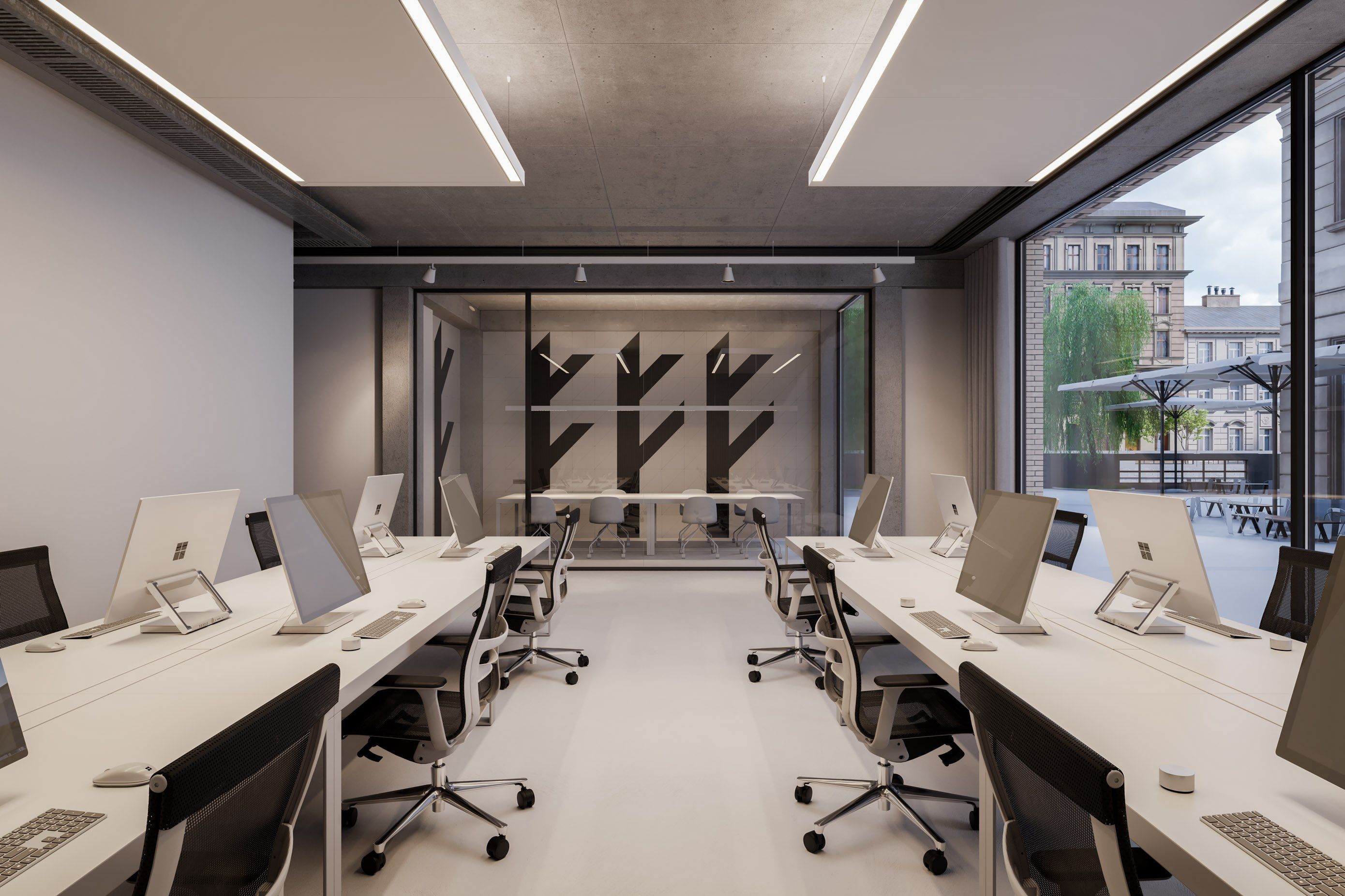 ACOUSTO RECTANGULAR CS Acoustic LED aluminium and Ecophon ceiling lamp ...