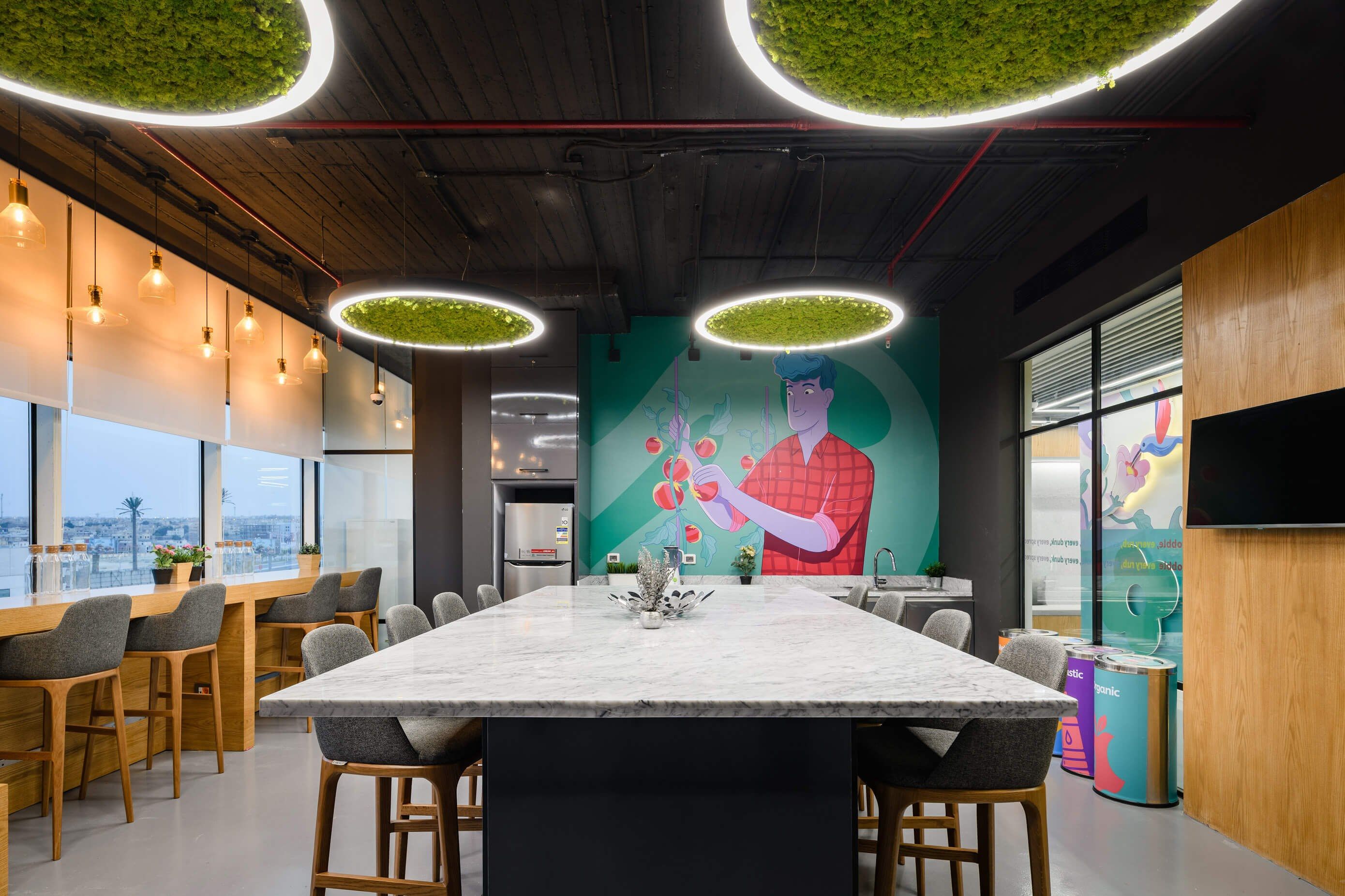 ACOUSTO ROUND S-SDI LED acoustic Moss pendant lamp By Intra lighting