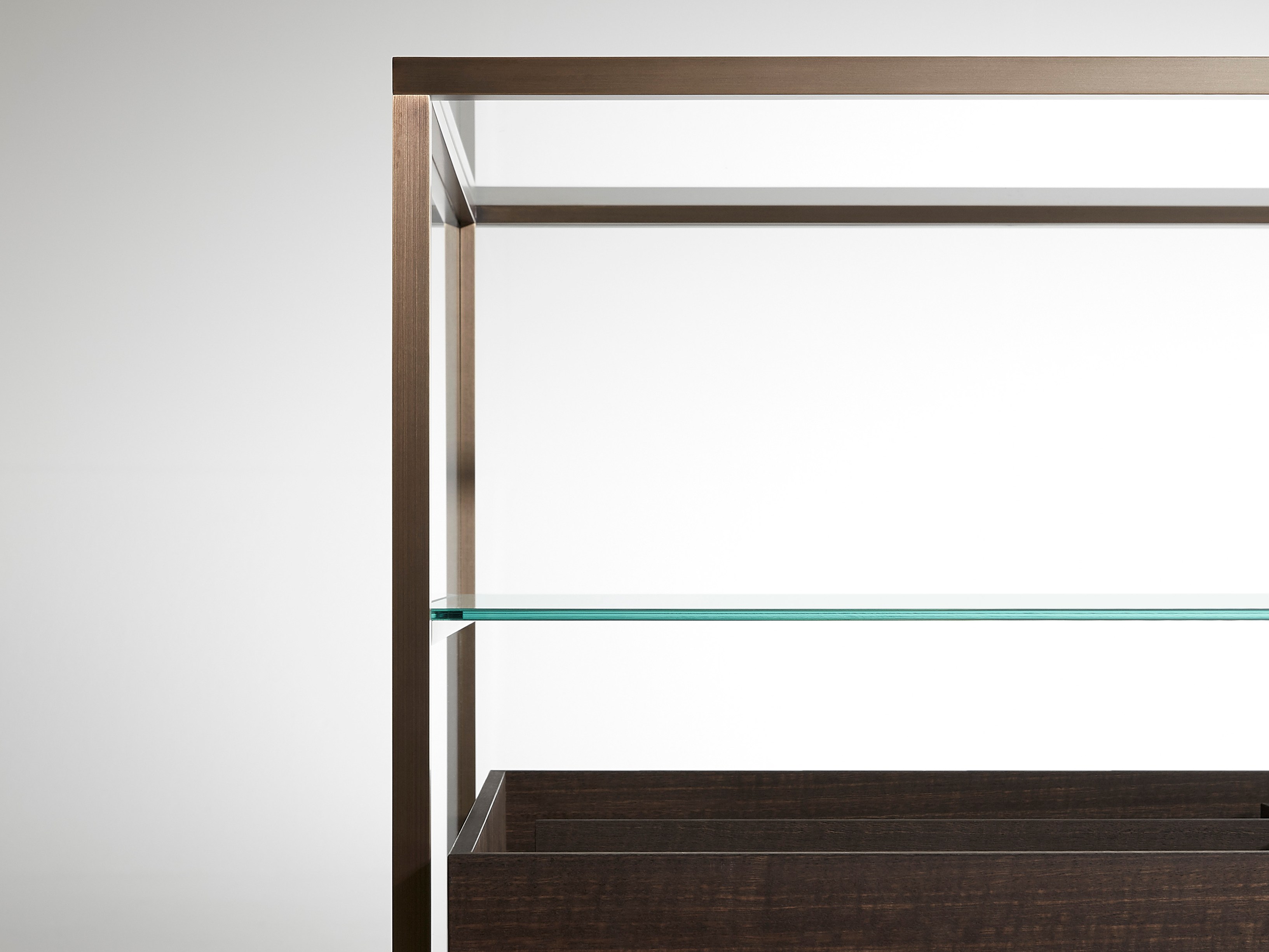 Wood and glass display cabinet ACQUARIO By Porro design Piero Lissoni