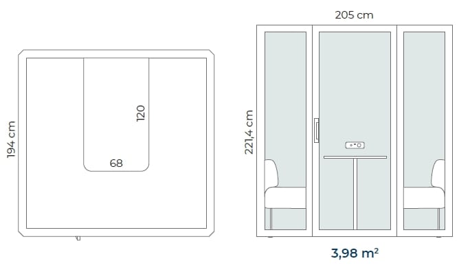 QYOS 400 Cabina de oficina con luces integradas para reuniones By ACTIU