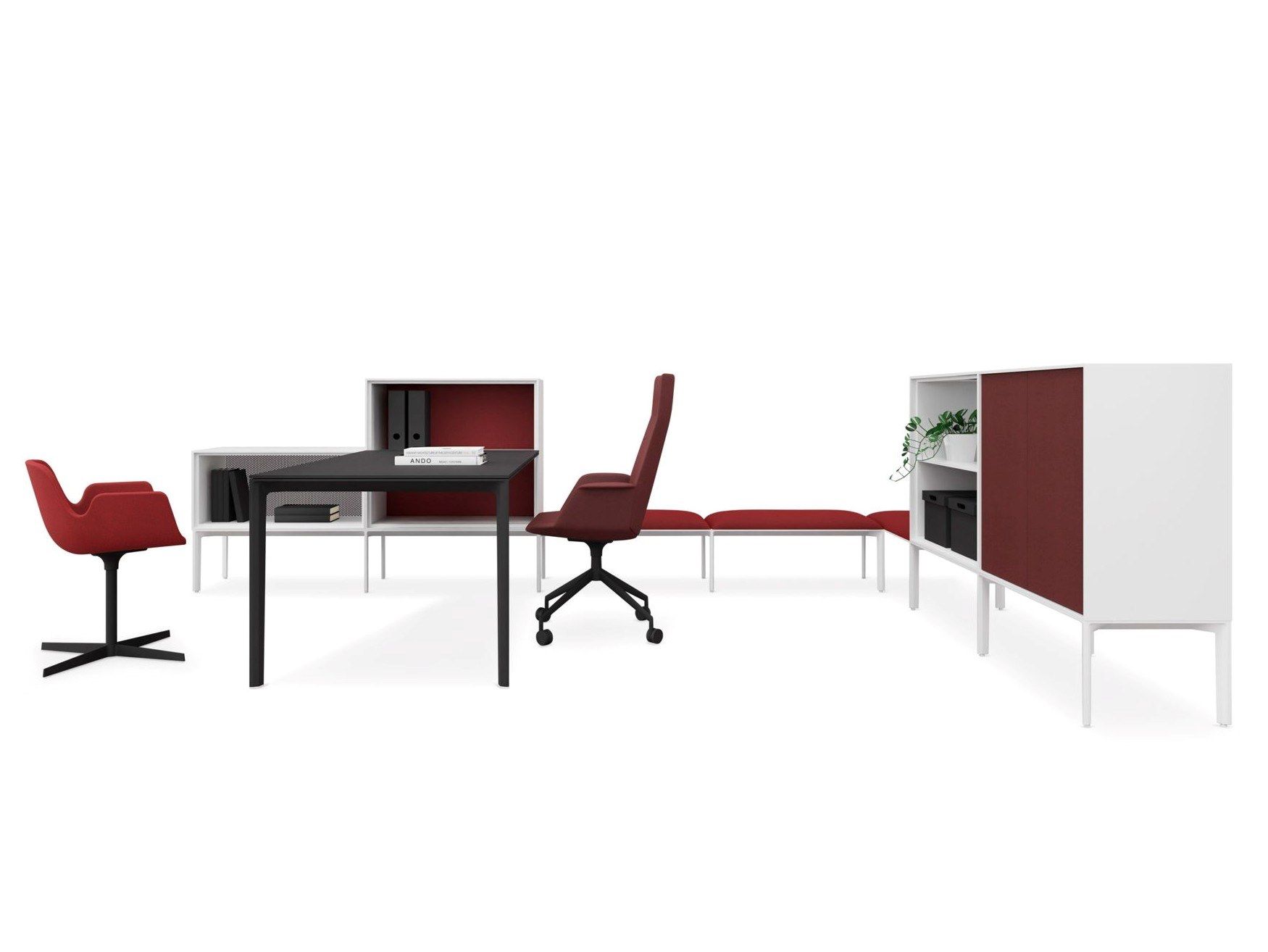 ADD SYSTEM Sectional HPL office desk with shelves By Lapalma | design ...