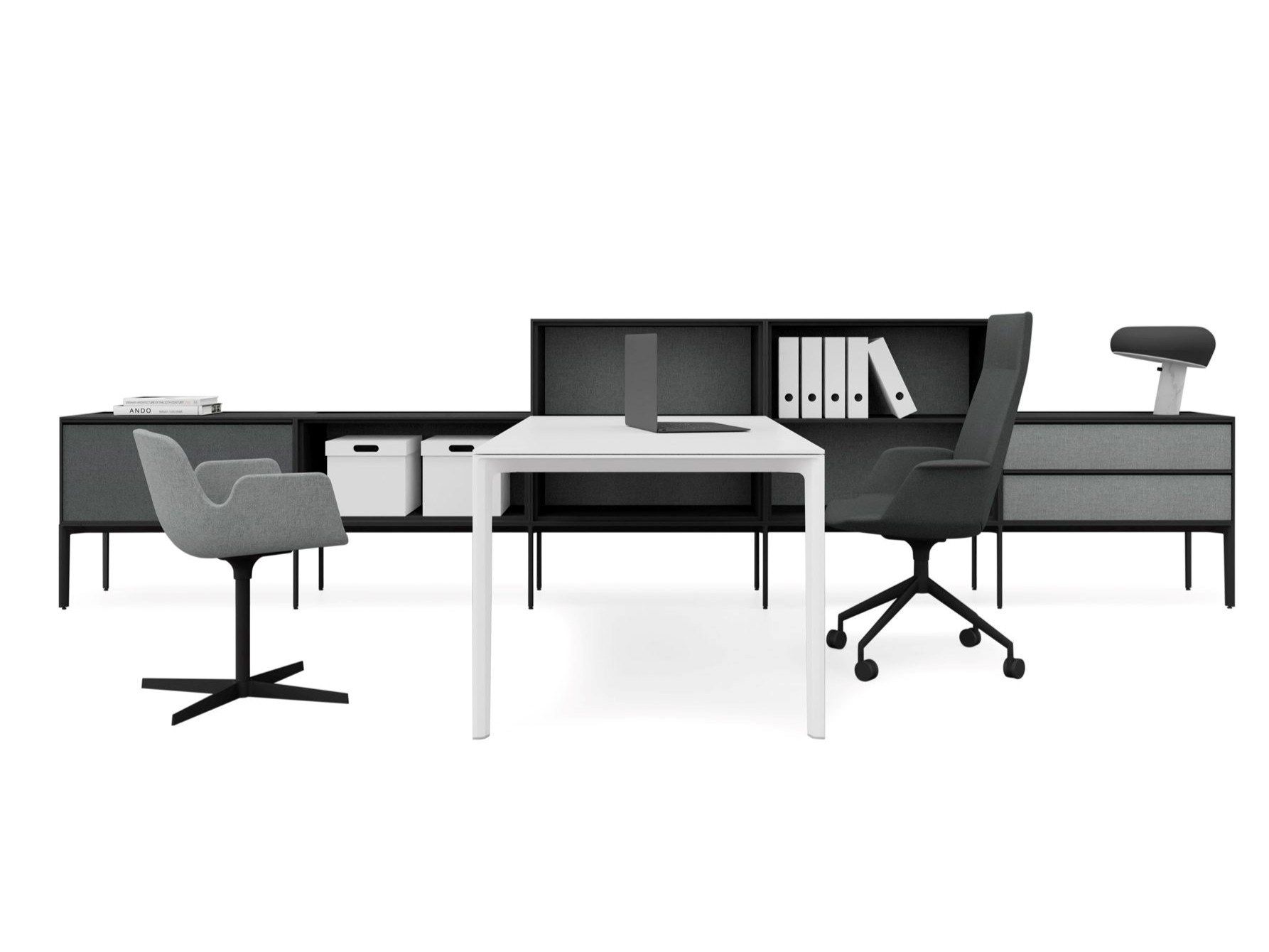 ADD SYSTEM Sectional HPL office desk with shelves By Lapalma | design ...