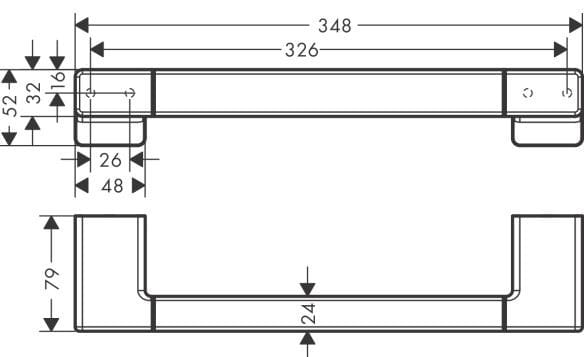 ADDSTORIS Fester Haltegriff aus Metall in U-Form By hansgrohe