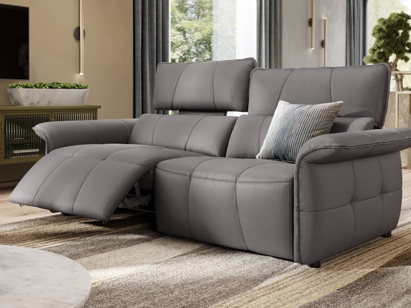 ADRIA 2 seater leather sofa By Sofanella