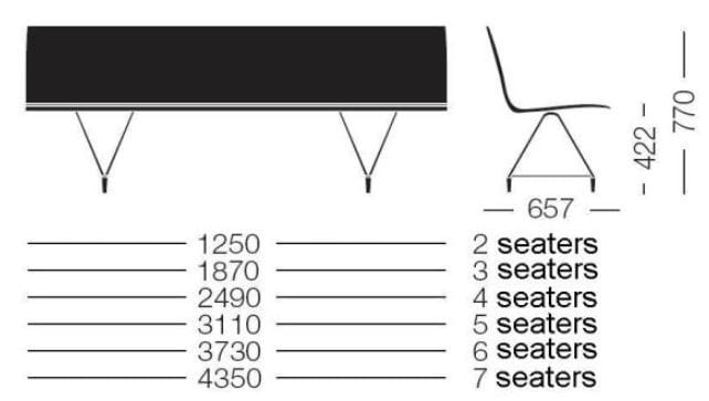 AERO Wall-Mounted extruded aluminium bench seating with back By SELLEX ...