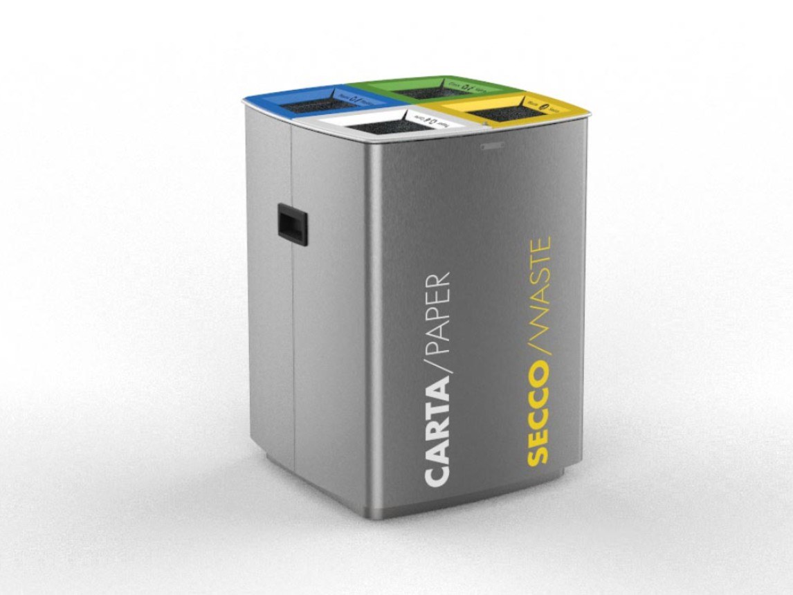 AERO Q Steel litter bin for waste sorting By Metalco | design Niccolò Barea