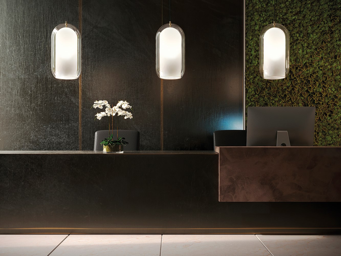 AERON Blown glass pendant lamp By Cangini & Tucci