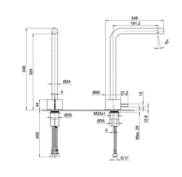 AF/21 | Countertop washbasin mixer By ABOUTWATER design Naoto Fukasawa
