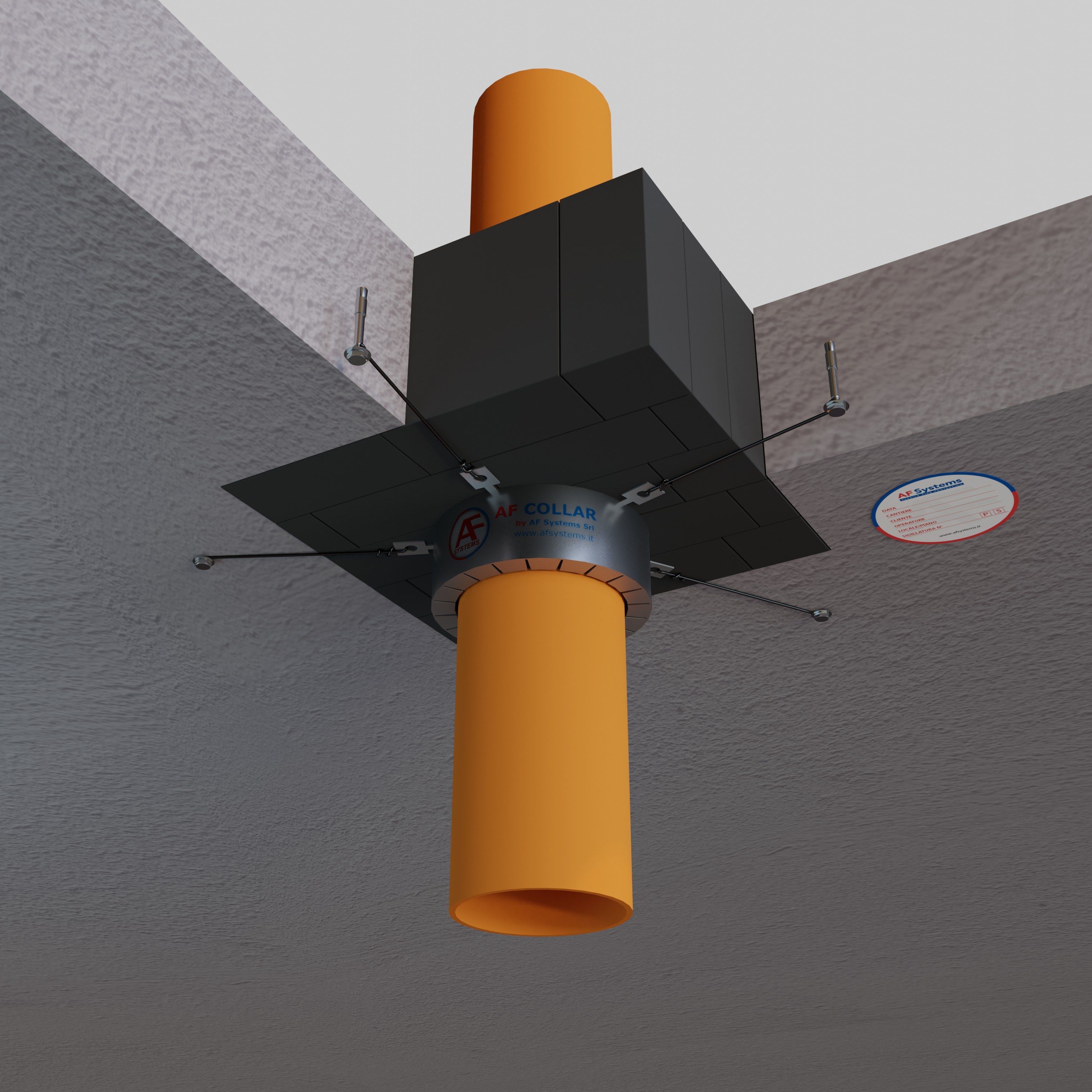 Fireproofing collars for plastic pipes AF COLLAR By AF SYSTEMS
