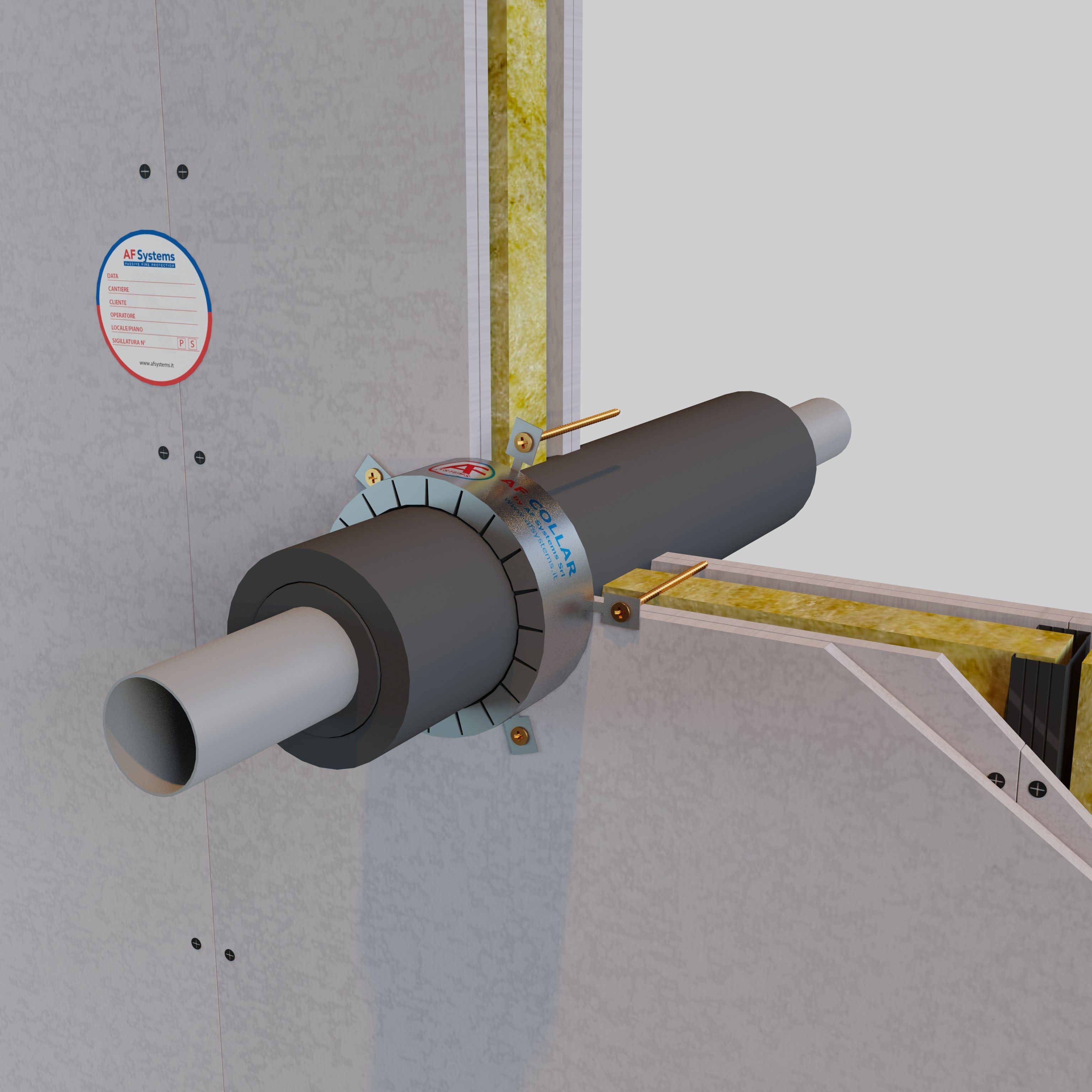 Fireproofing collars for plastic pipes AF COLLAR By AF SYSTEMS