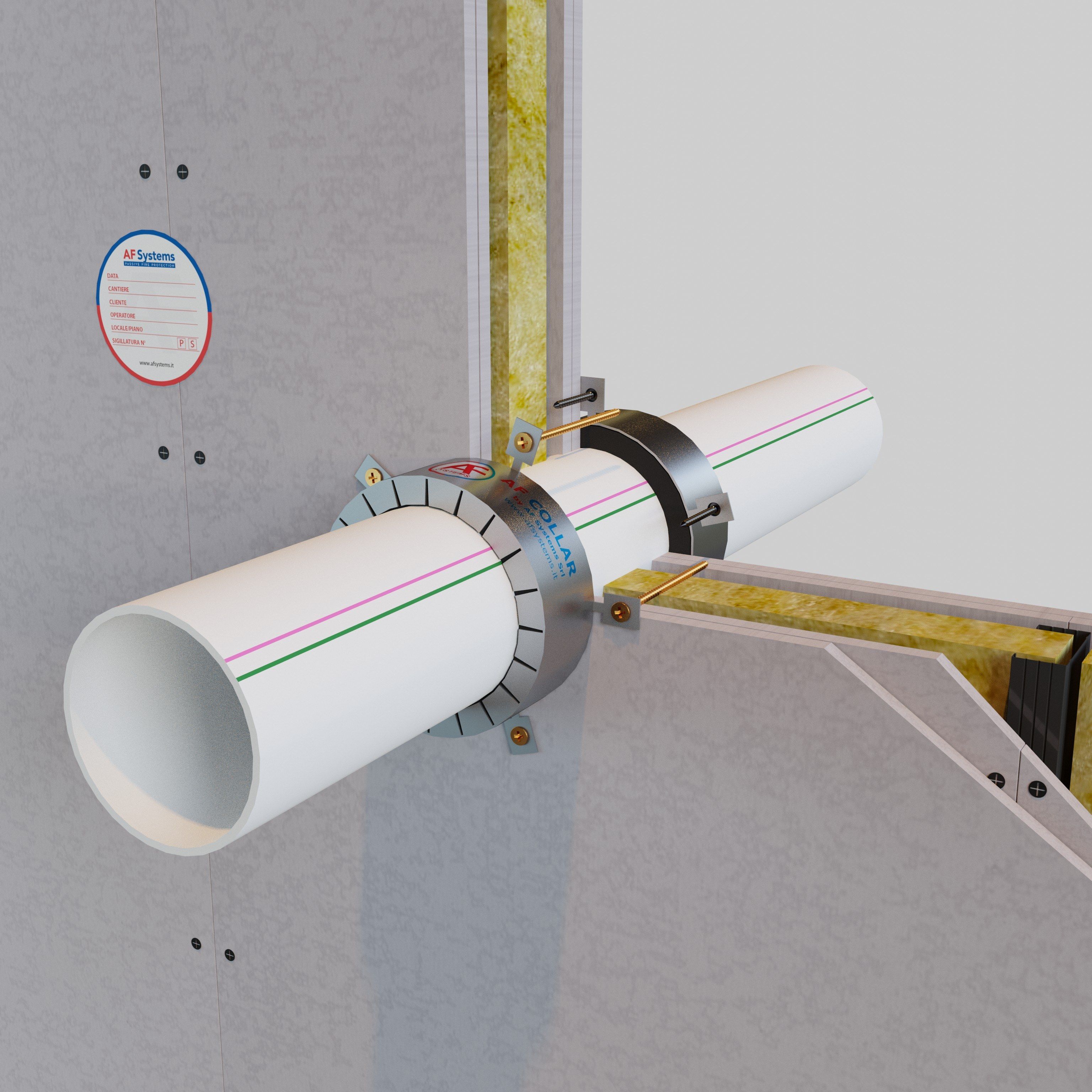 AF COLLAR Fireproofing collars for plastic pipes By AF SYSTEMS