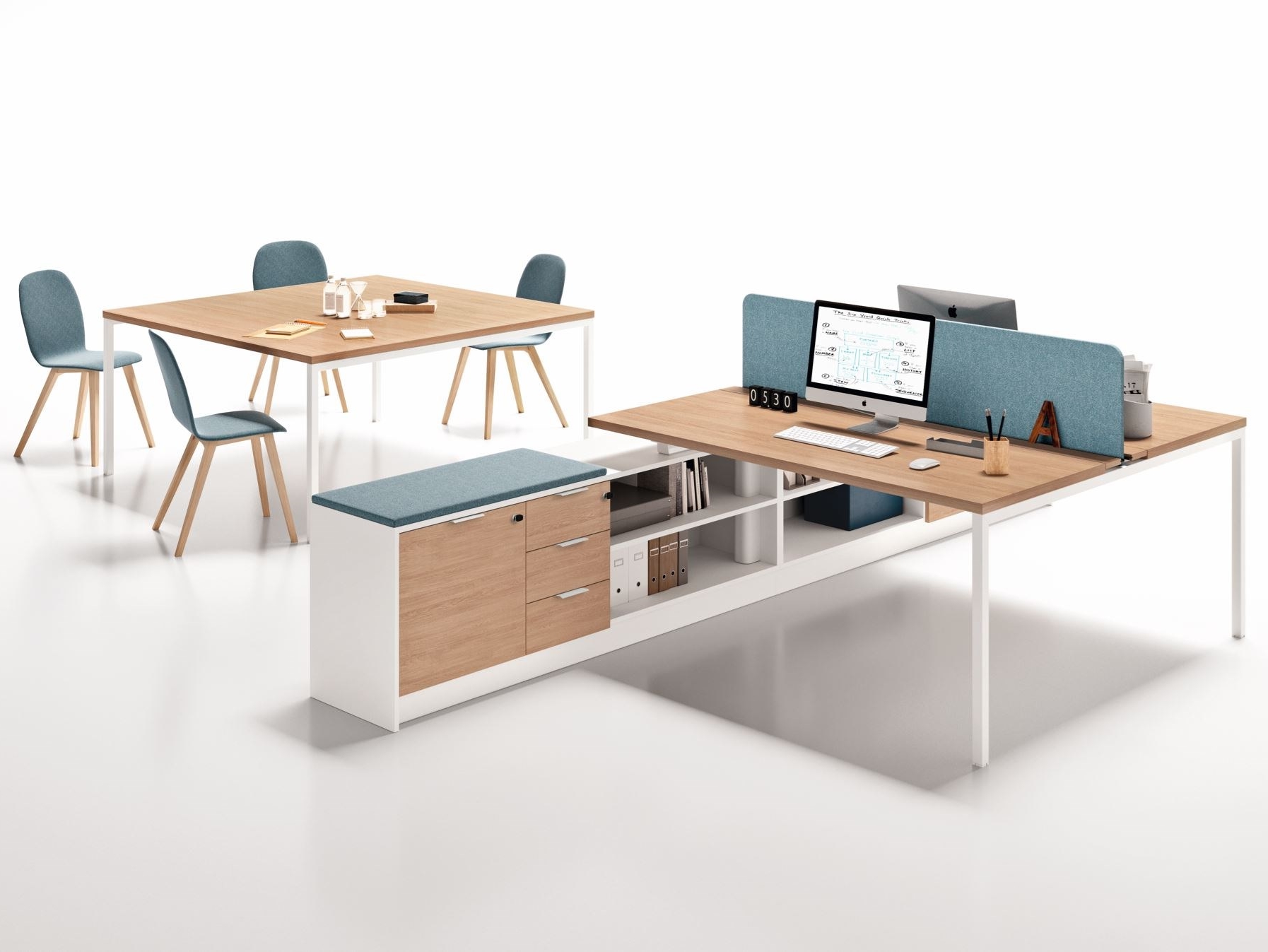 AGILE Rectangular wooden office desk By Martex