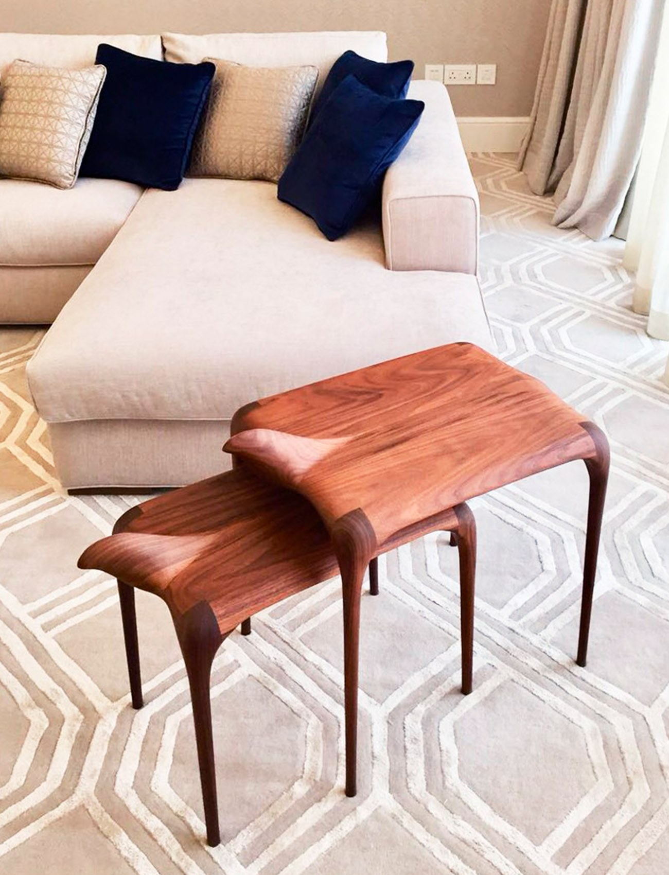 AGRIPPA & AGRIPPINA Walnut high side table By Agrippa