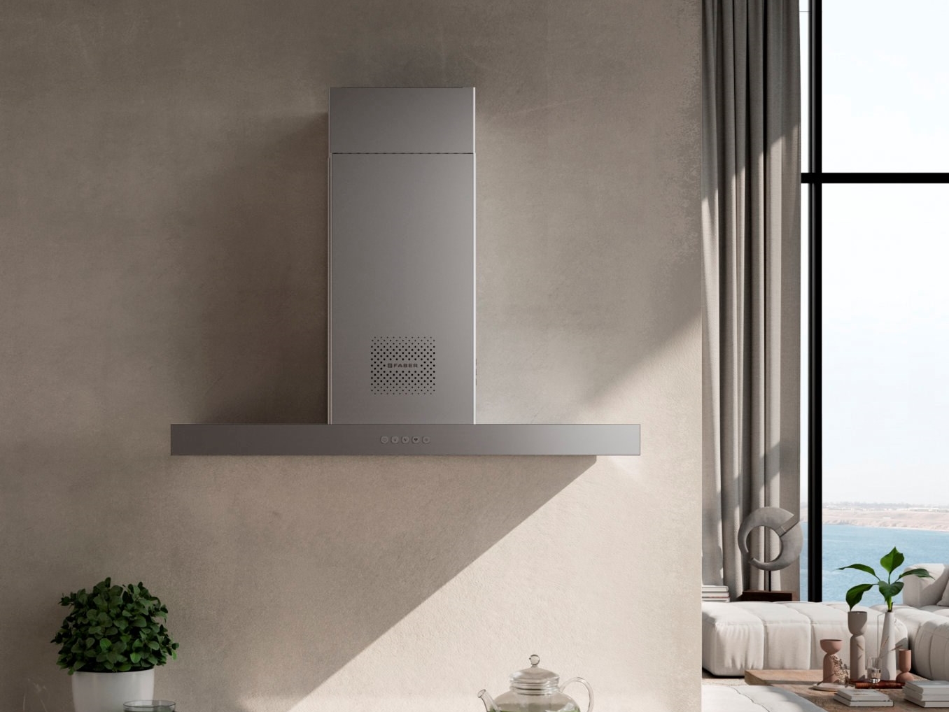 Stainless steel cooker hood / air purifier AIR HUB By FABER