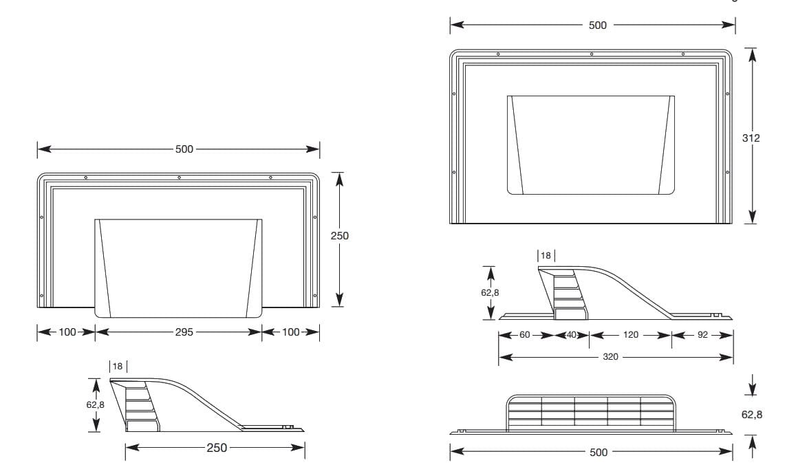 AIR VENTS FOR PITCHED ROOFS Plastic Outlet, aerator,vent By ITALPROFILI