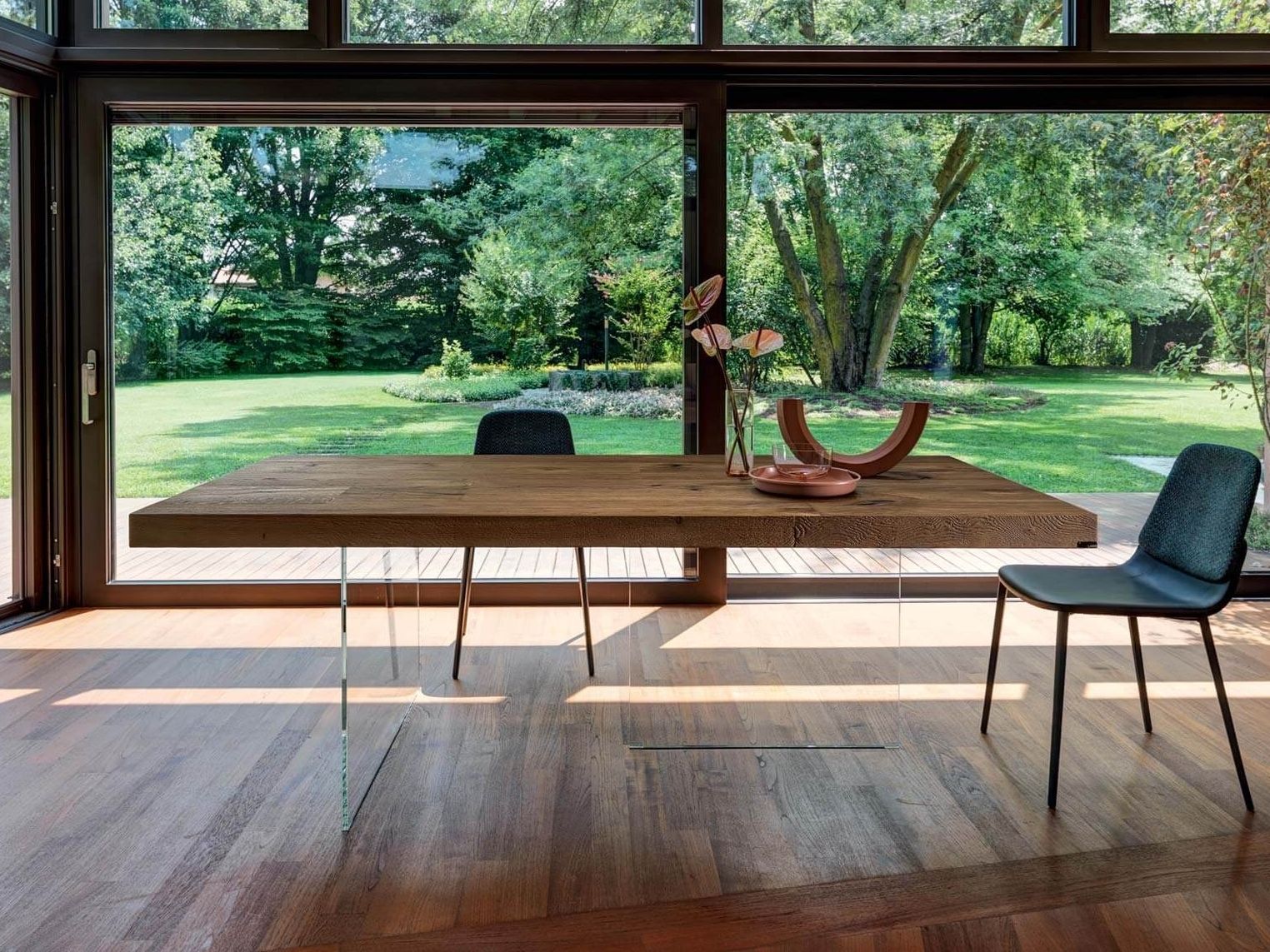 AIR WILDWOOD | Table Rectangular wood and glass table By Lago | design ...