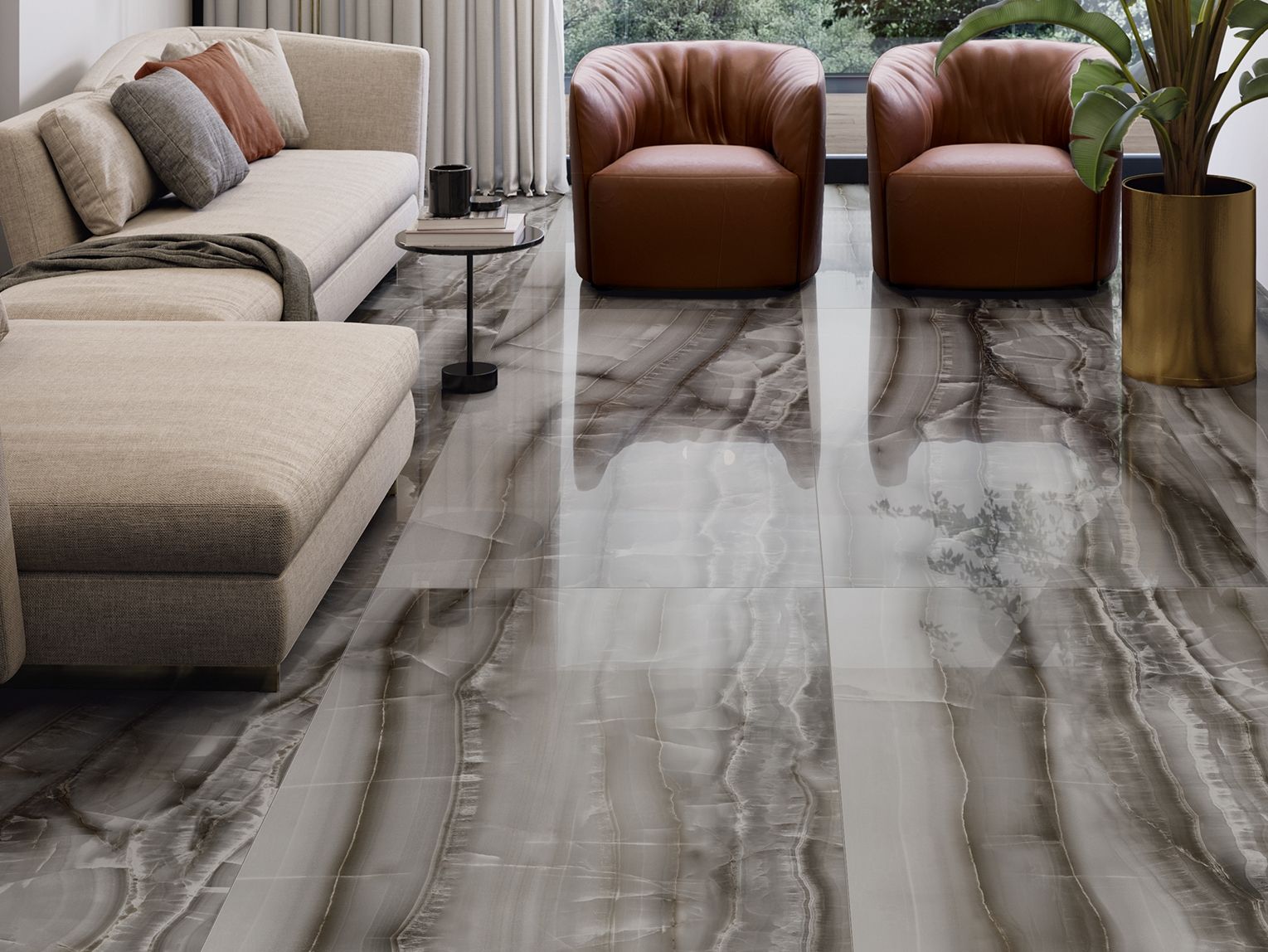 Porcelain stoneware wall/floor tiles with marble effect AKOYA OCEAN ...