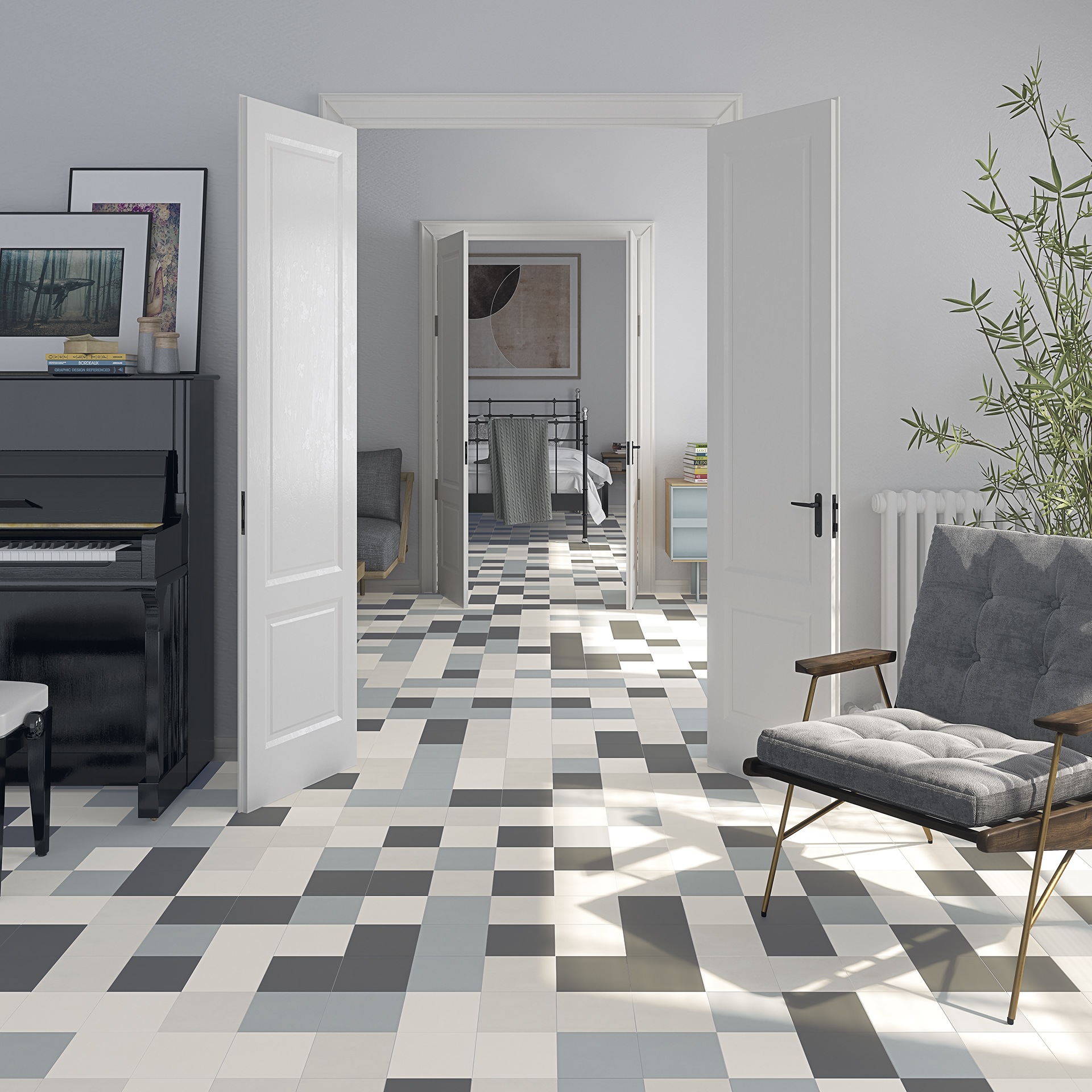 Porcelain stoneware flooring with encaustic effect ALAMEDA By VIVES