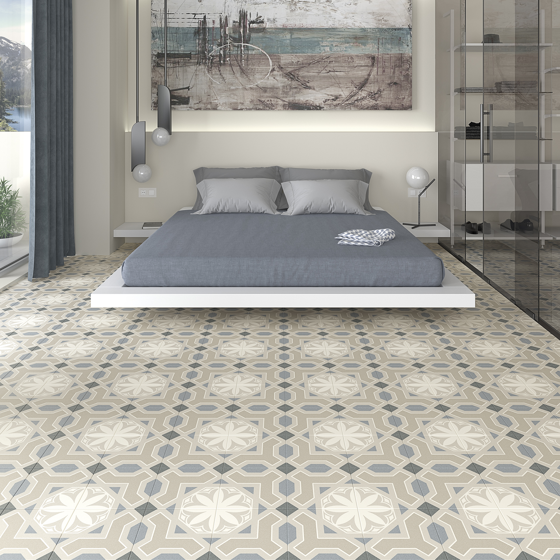 Porcelain stoneware flooring with encaustic effect ALAMEDA By VIVES