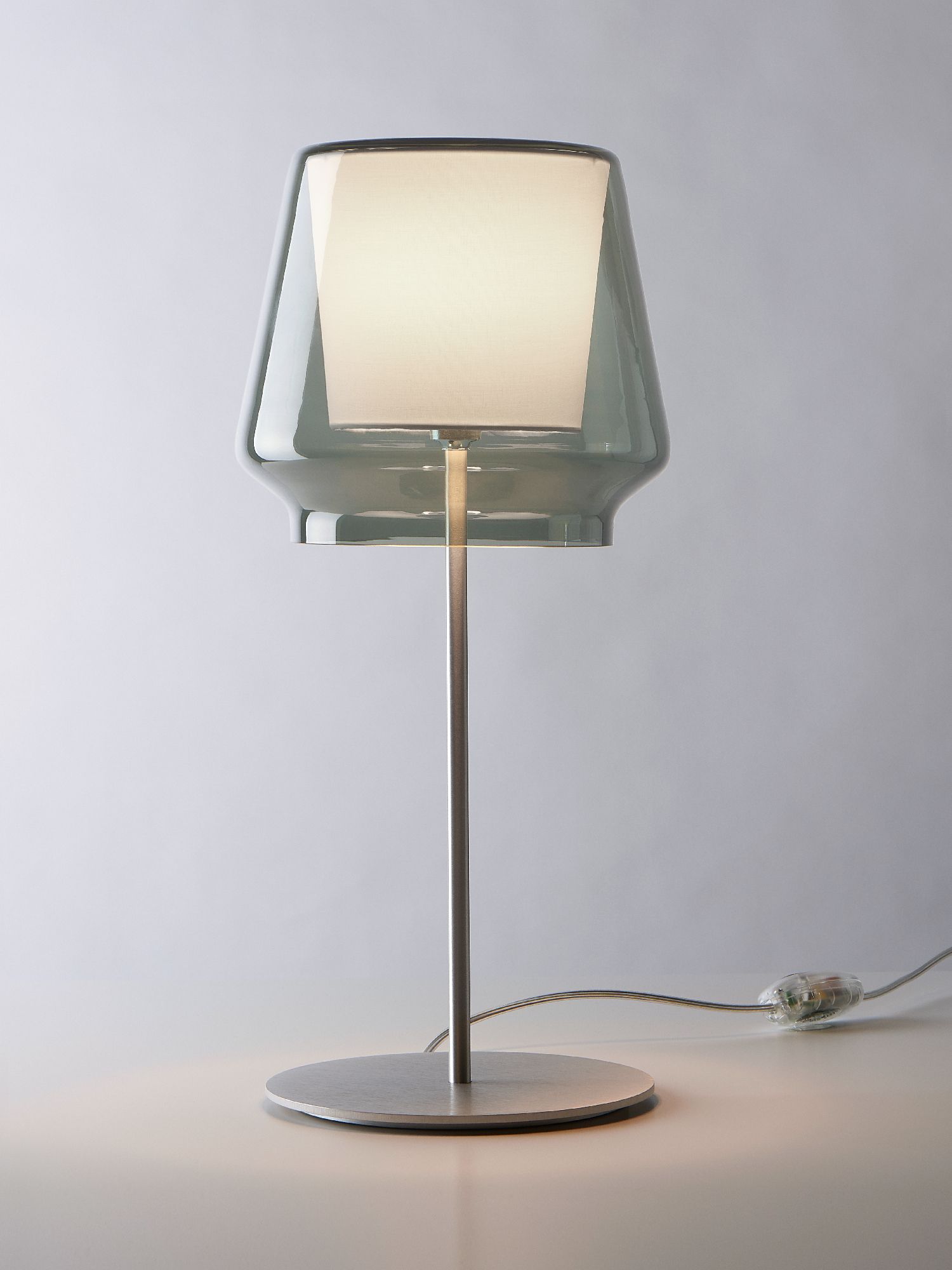 ALEVE Glass and aluminium table lamp By millelumen | design Michael Raasch