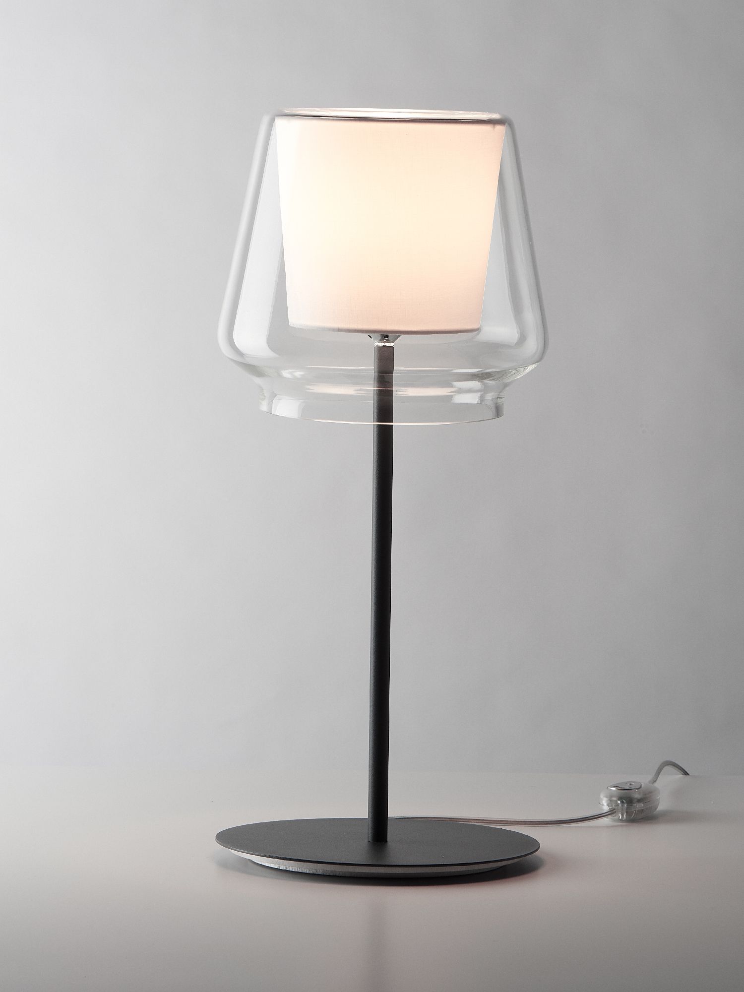 ALEVE Glass and aluminium table lamp By millelumen | design Michael Raasch