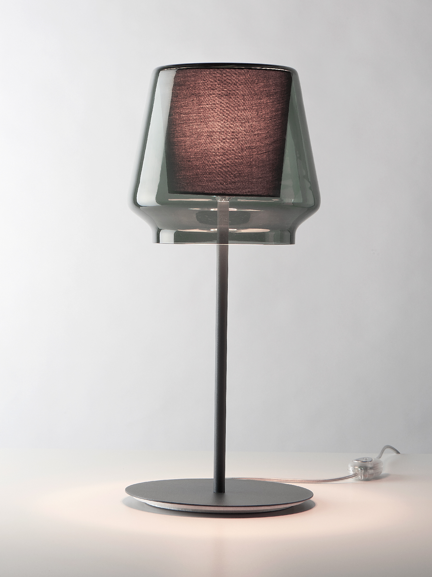 ALEVE Glass and aluminium table lamp By millelumen | design Michael Raasch