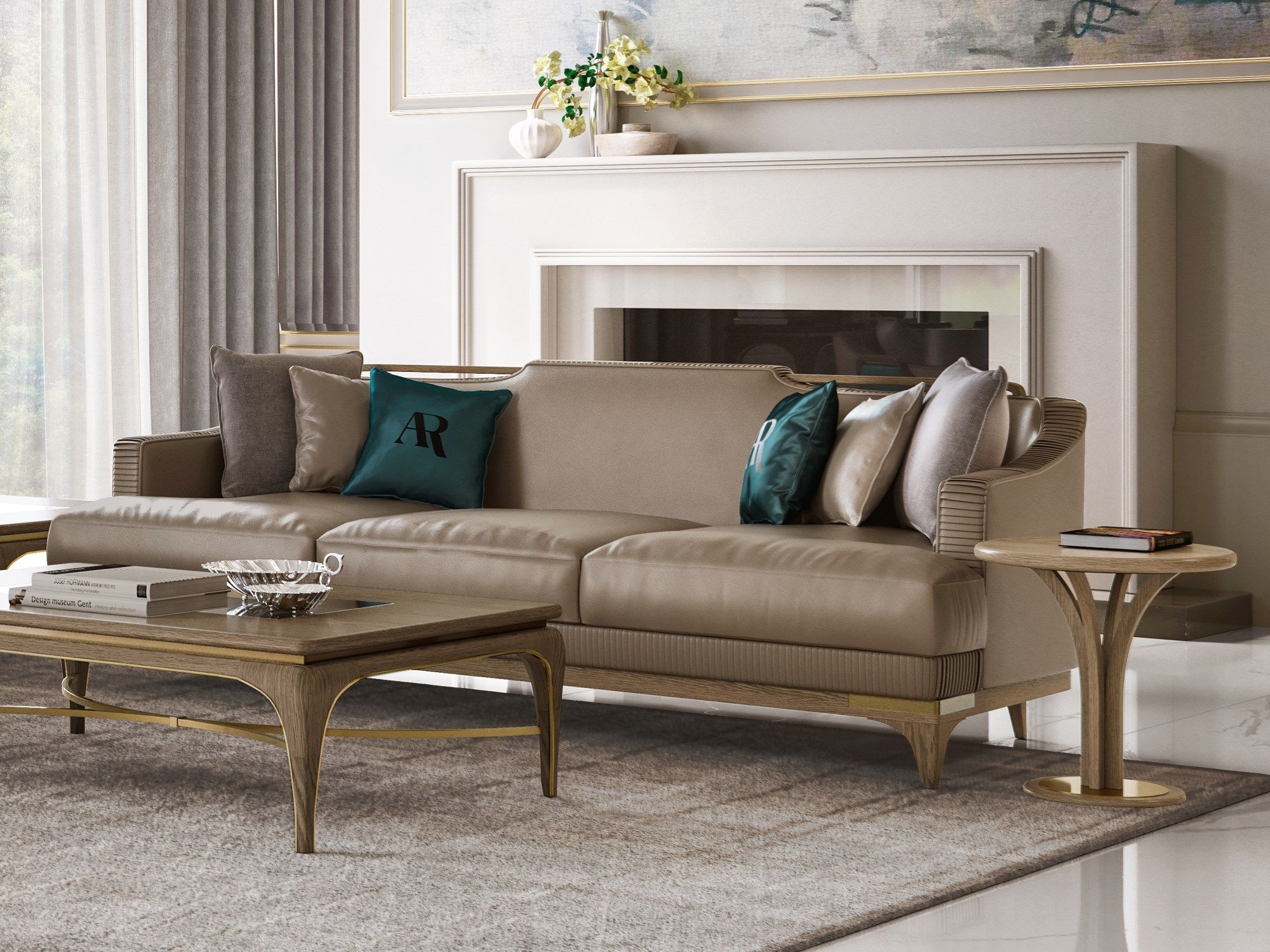 ALEXANDER 3 seater leather sofa By A.R. Arredamenti