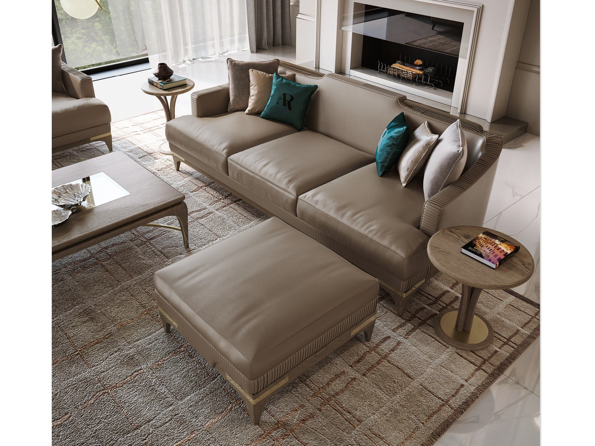 ALEXANDER 3 seater leather sofa By A.R. Arredamenti