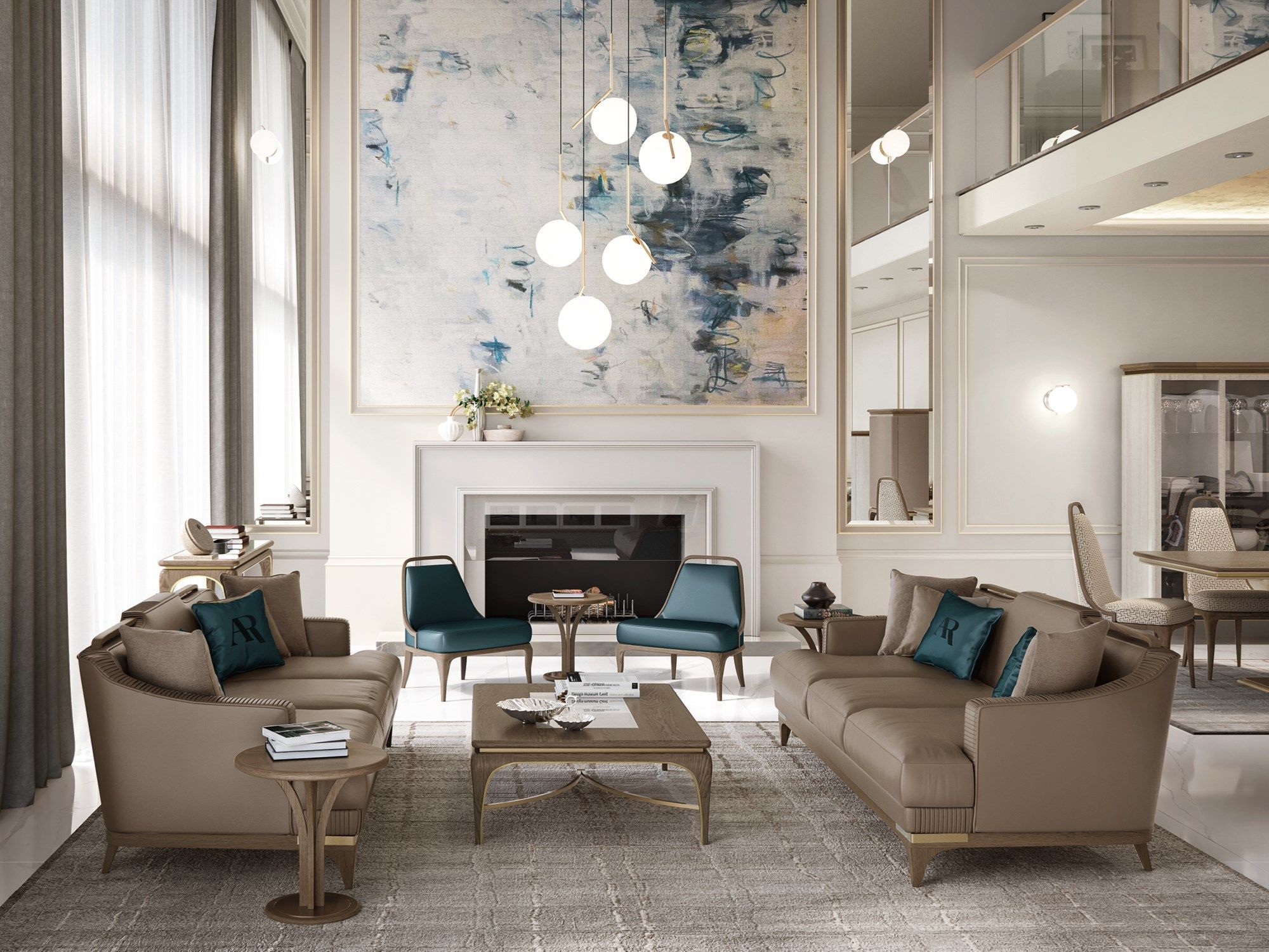 ALEXANDER 3 seater leather sofa By A.R. Arredamenti