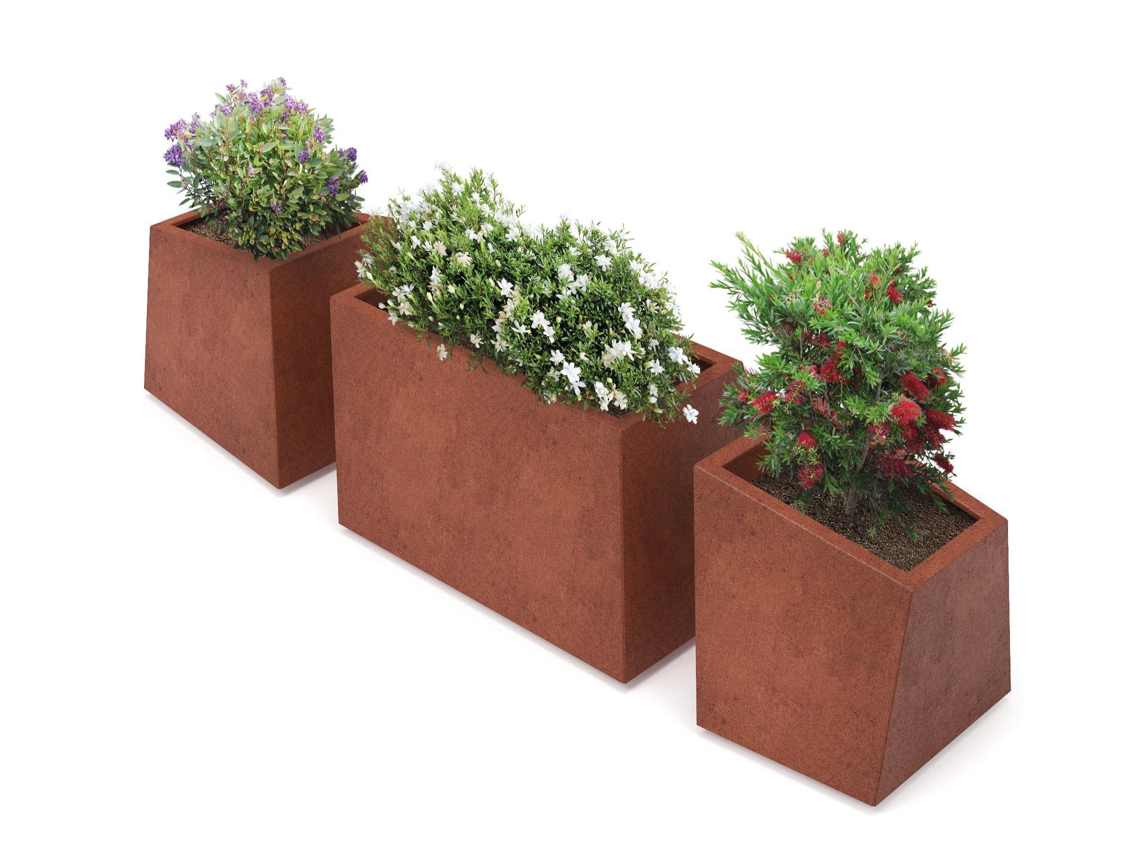 ALFA BETA GAMMA Corten™ flower pot By Metalco | design Raffaele Lazzari