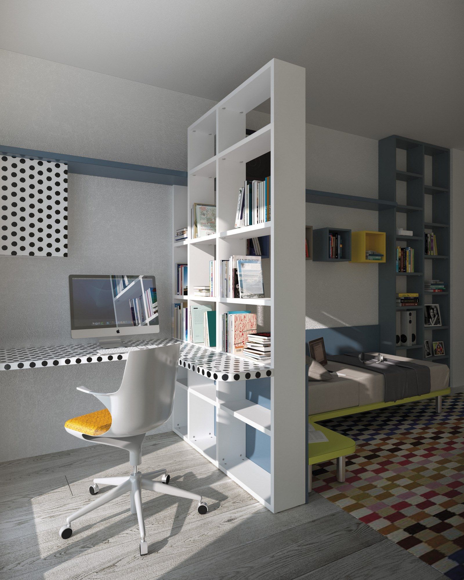 ALFABETO Open double-sided custom PVC bookcase By De Rosso