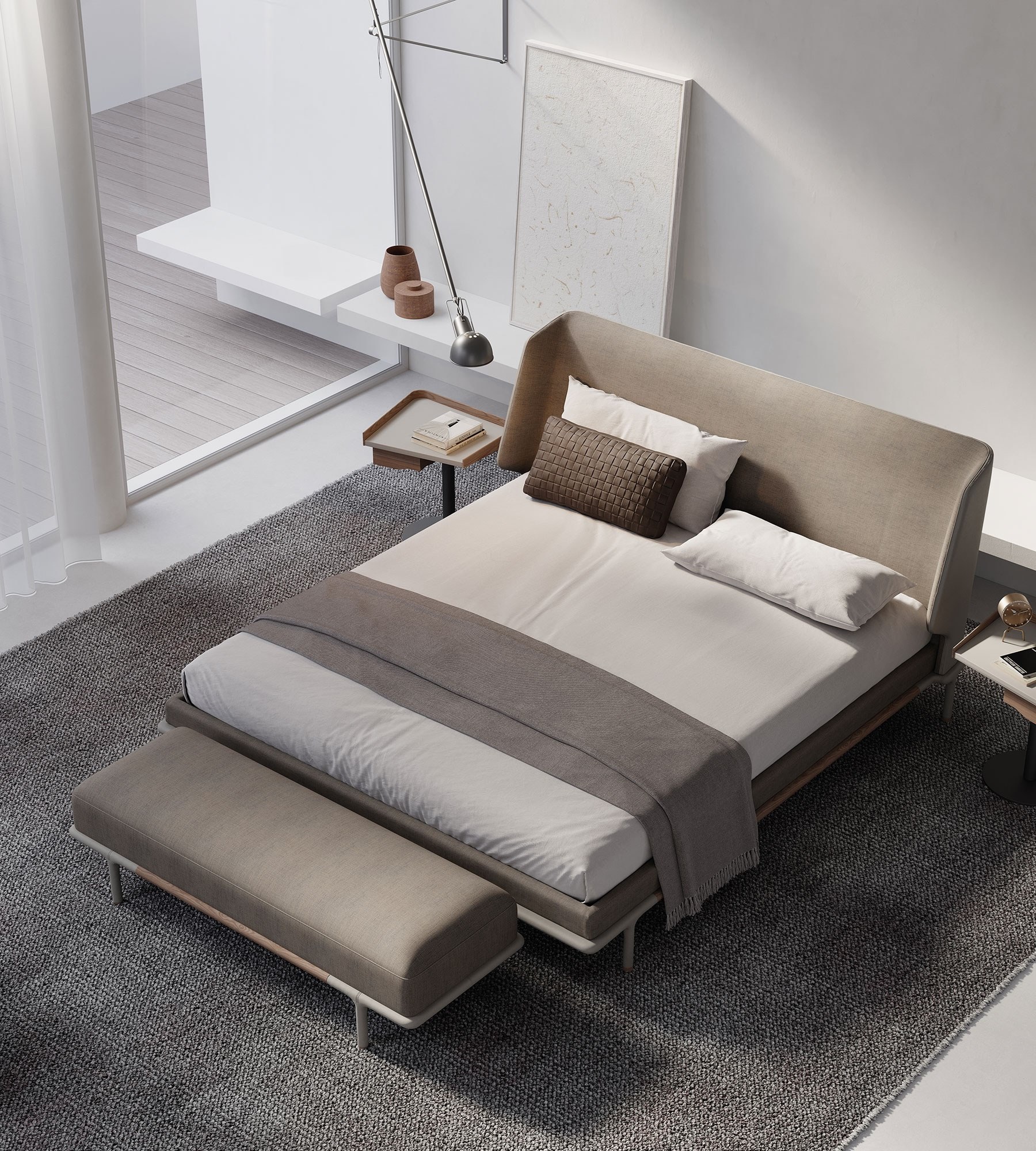 ALFRED Double bed with upholstered headboard By Frigerio | design ...