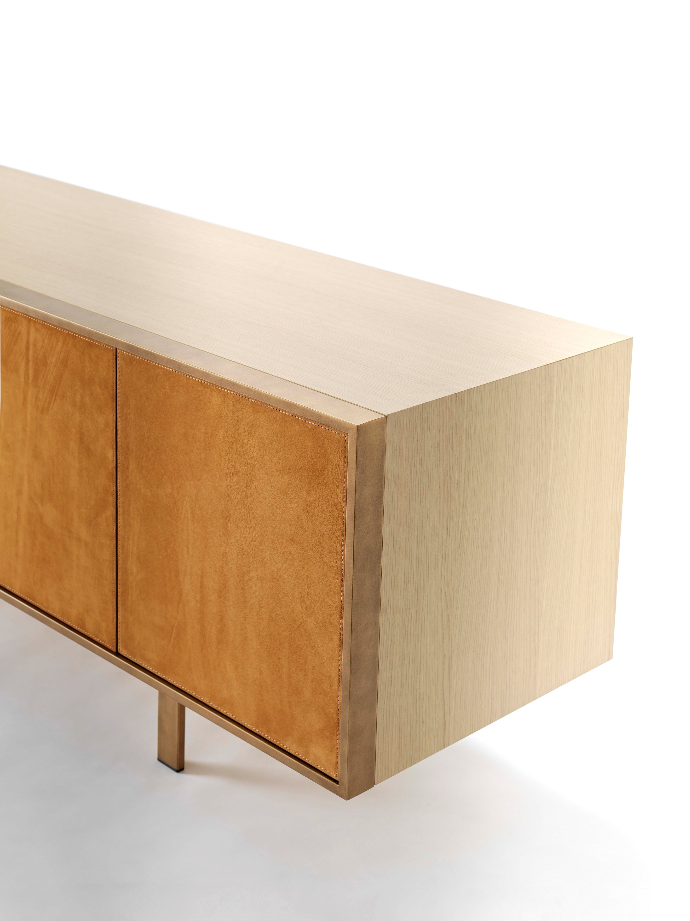 ALIANTE Tanned leather sideboard with doors By Fasem | design Giancarlo ...