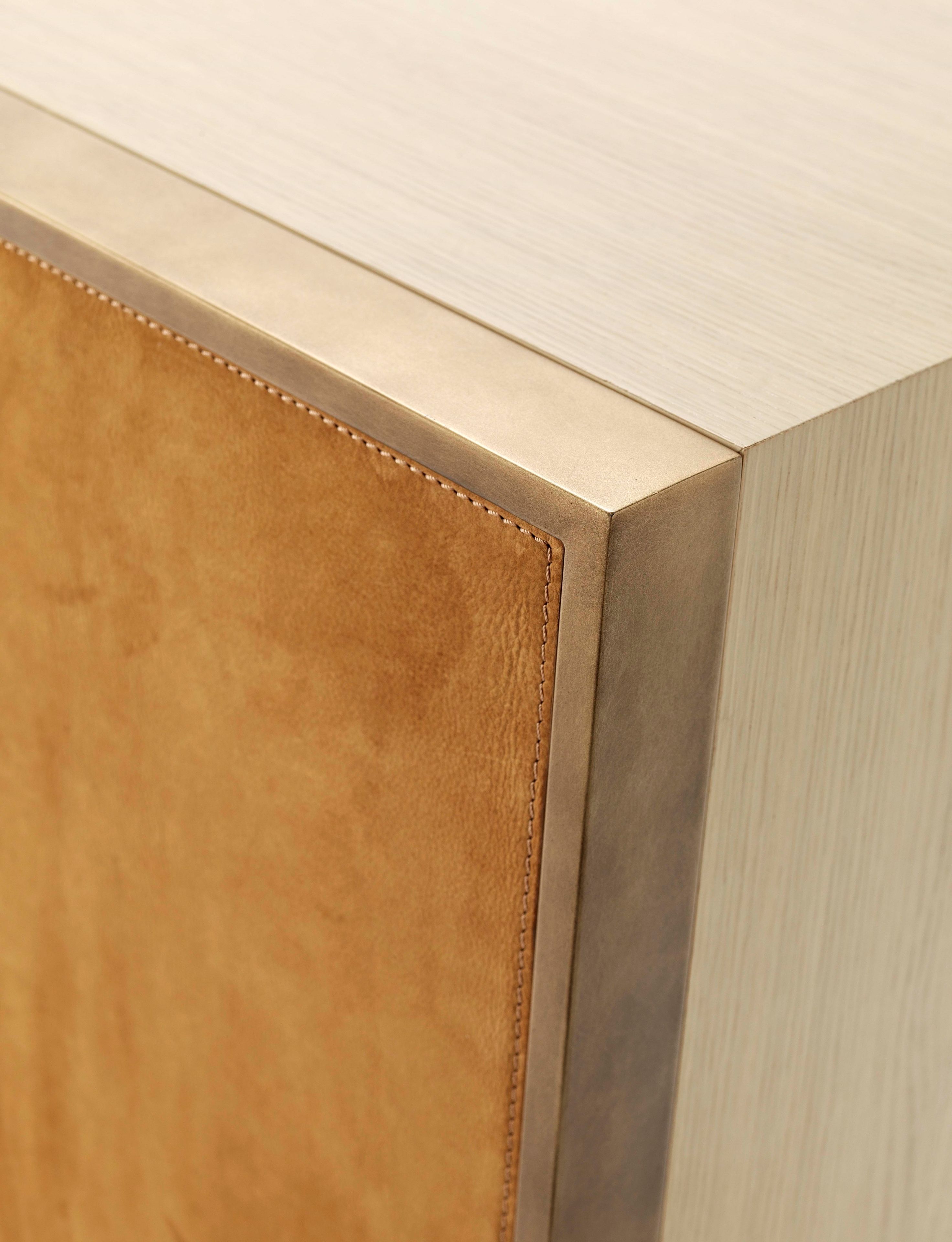 ALIANTE Tanned leather sideboard with doors By Fasem | design Giancarlo ...