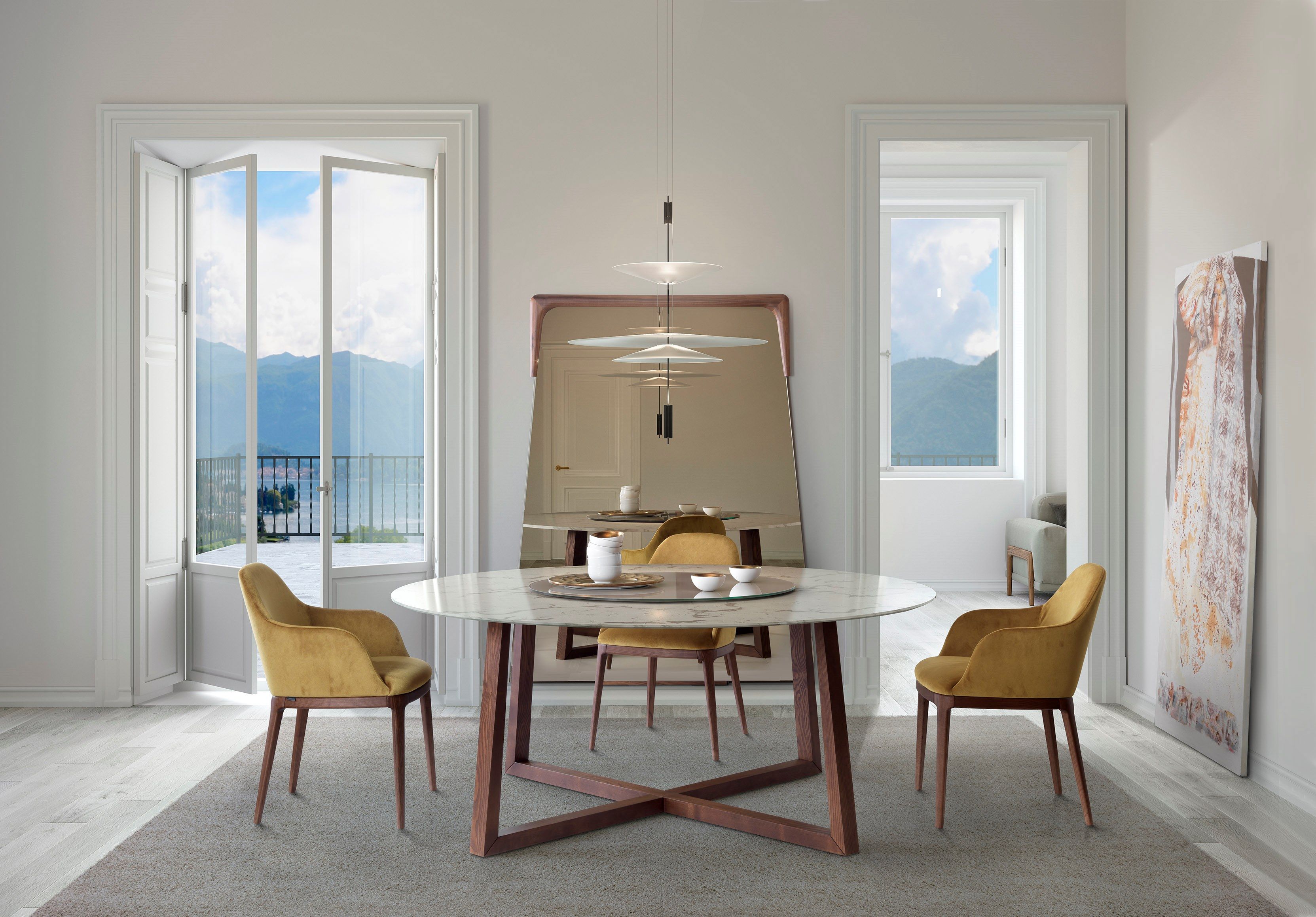 ALIANTE | Round table Round marble table By Pacini & Cappellini