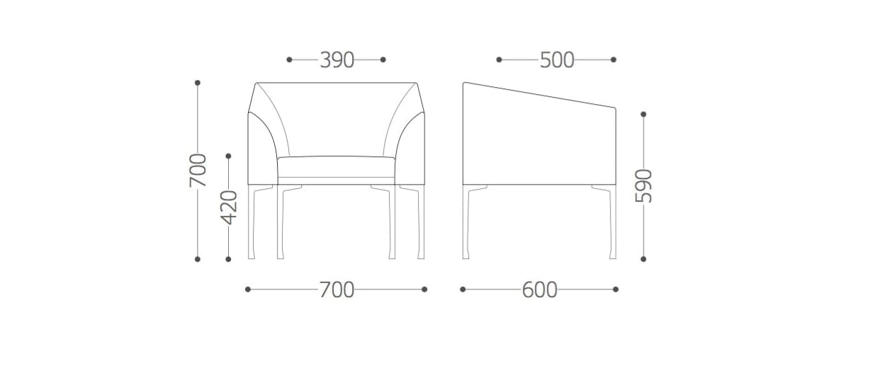 ALIAS MINI Easy chair with armrests By VAGHI