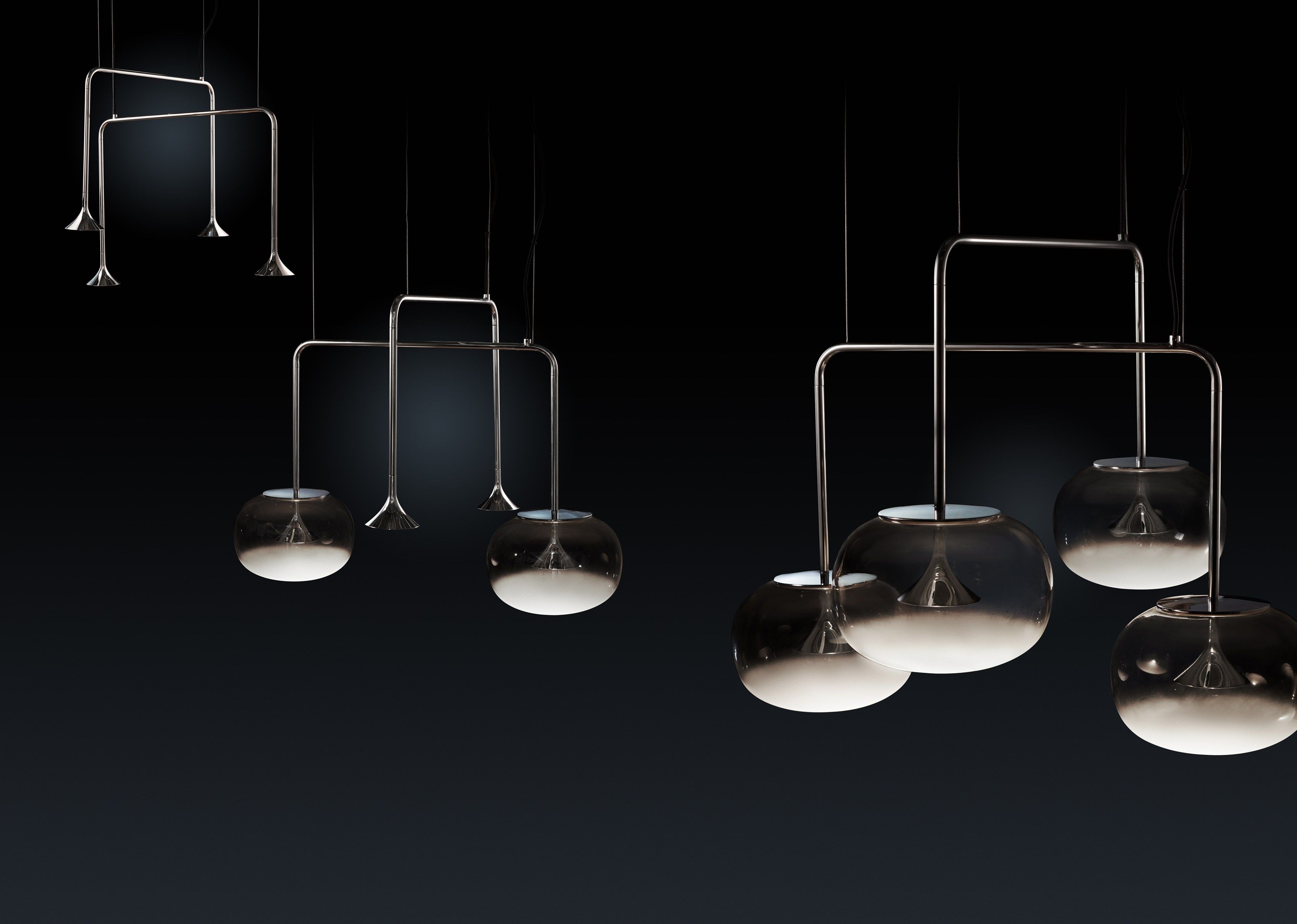 ALIVE | Glass and aluminium pendant lamp By Grok design Francesc Vilaró
