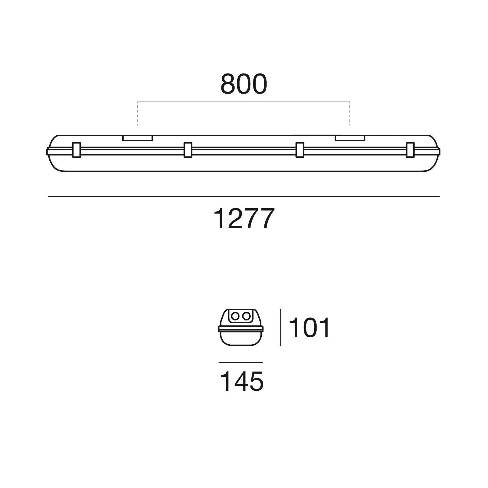 LED polycarbonate outdoor ceiling light ALIX DOUBLE By Linea Light Group