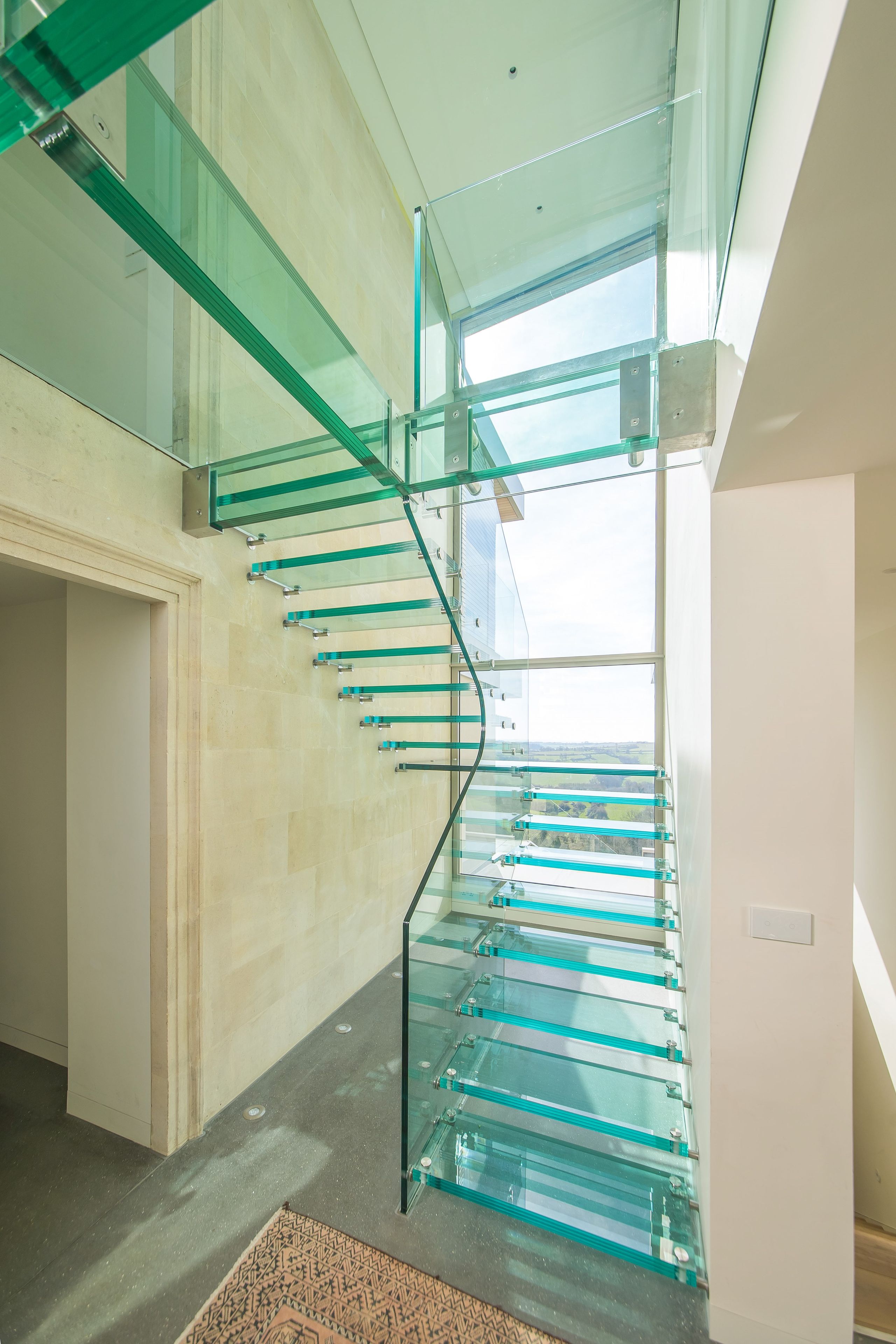 Glass Open staircase ALL GLASS STAIRS MISTRAL By Siller Treppen