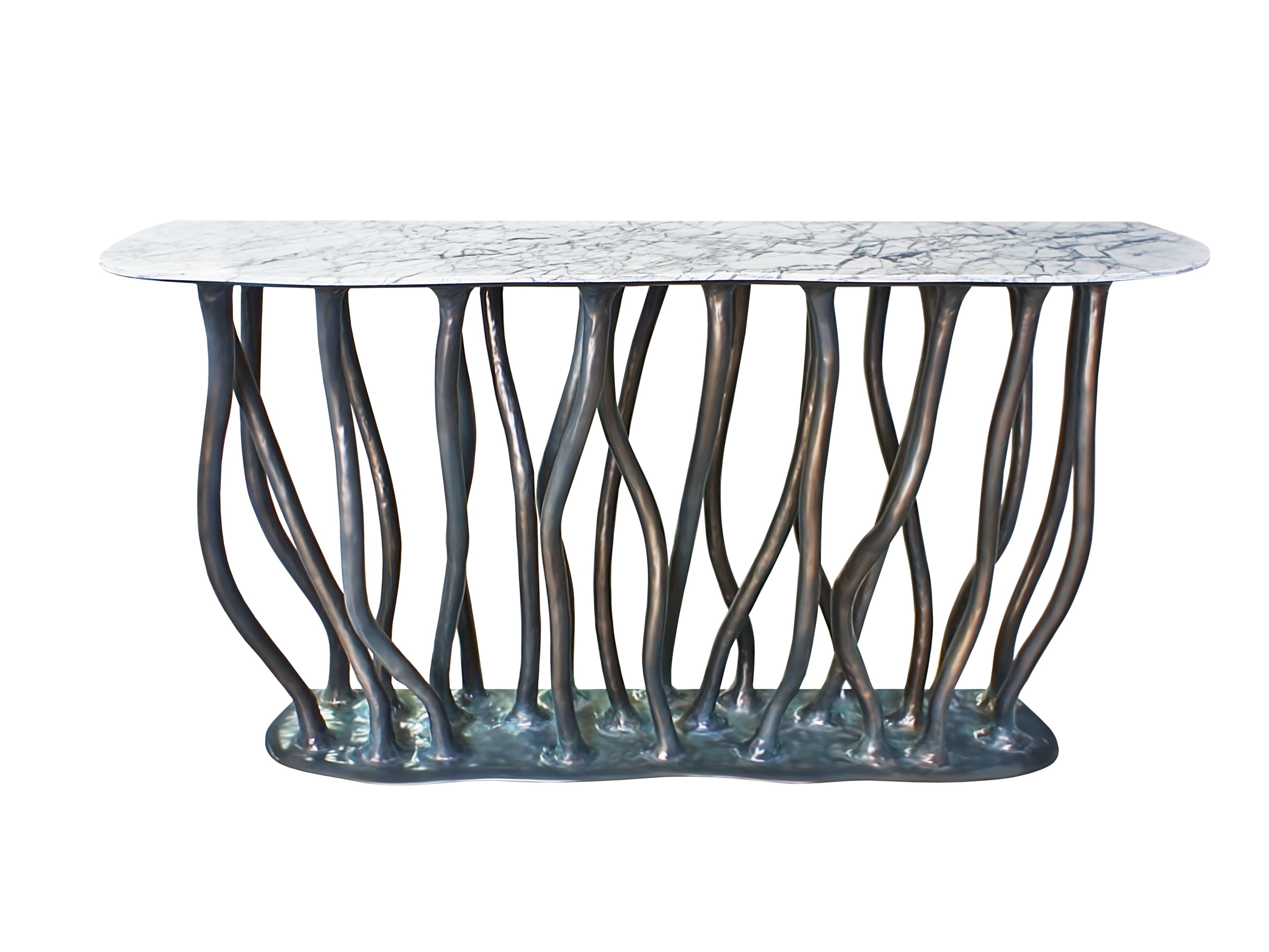Oval Carrara marble console table ALLANA K1027 By KARPA