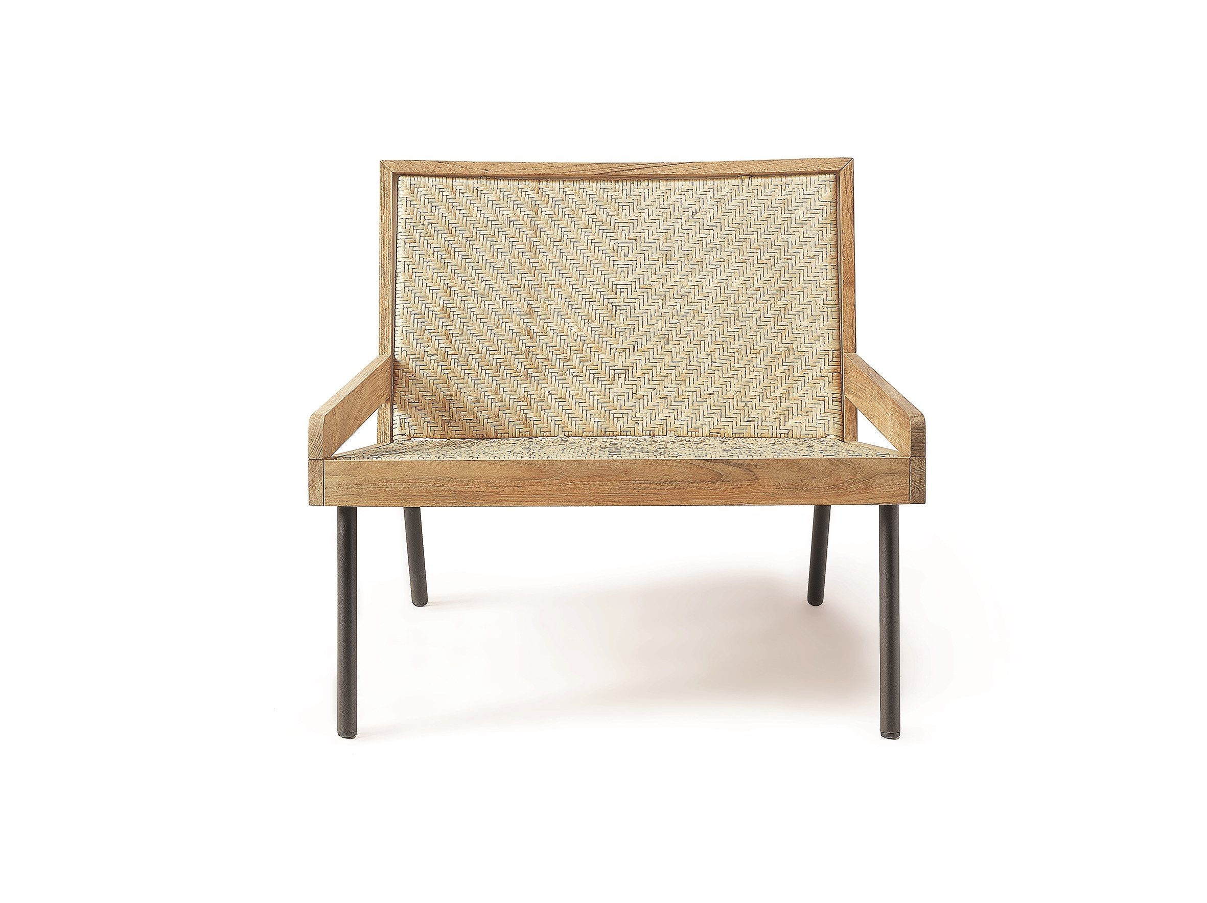 ALLAPERTO VERANDA Teak and rattan armchair with armrests By Ethimo | design Matteo Thun ...