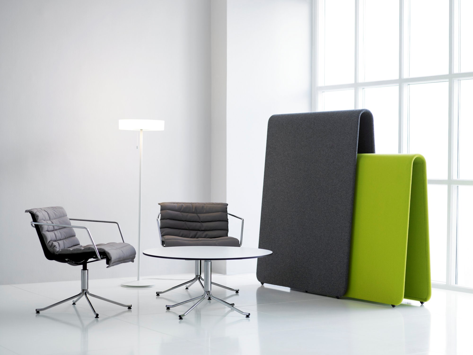 Free standing workstation screen ALP By Glimakra of Sweden design Tim Alpen