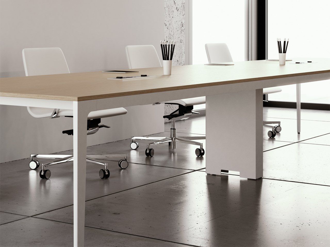 ALPLUS Rectangular wooden meeting table By FREZZA | design Marco Zito