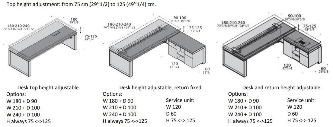ALTAGAMMA Leather and veneer executive desk By ESTEL GROUP