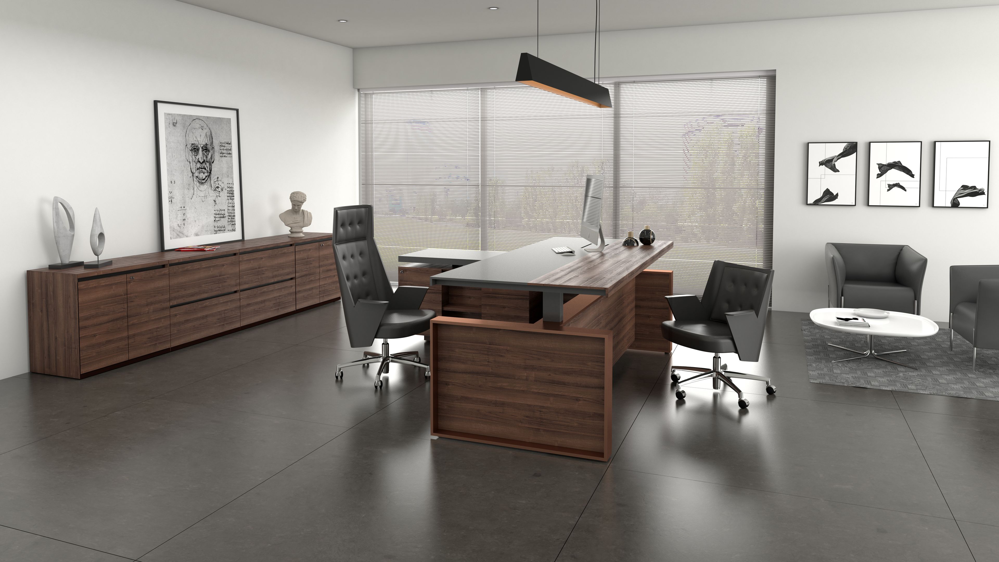 ALTAGAMMA Leather and veneer executive desk By ESTEL GROUP
